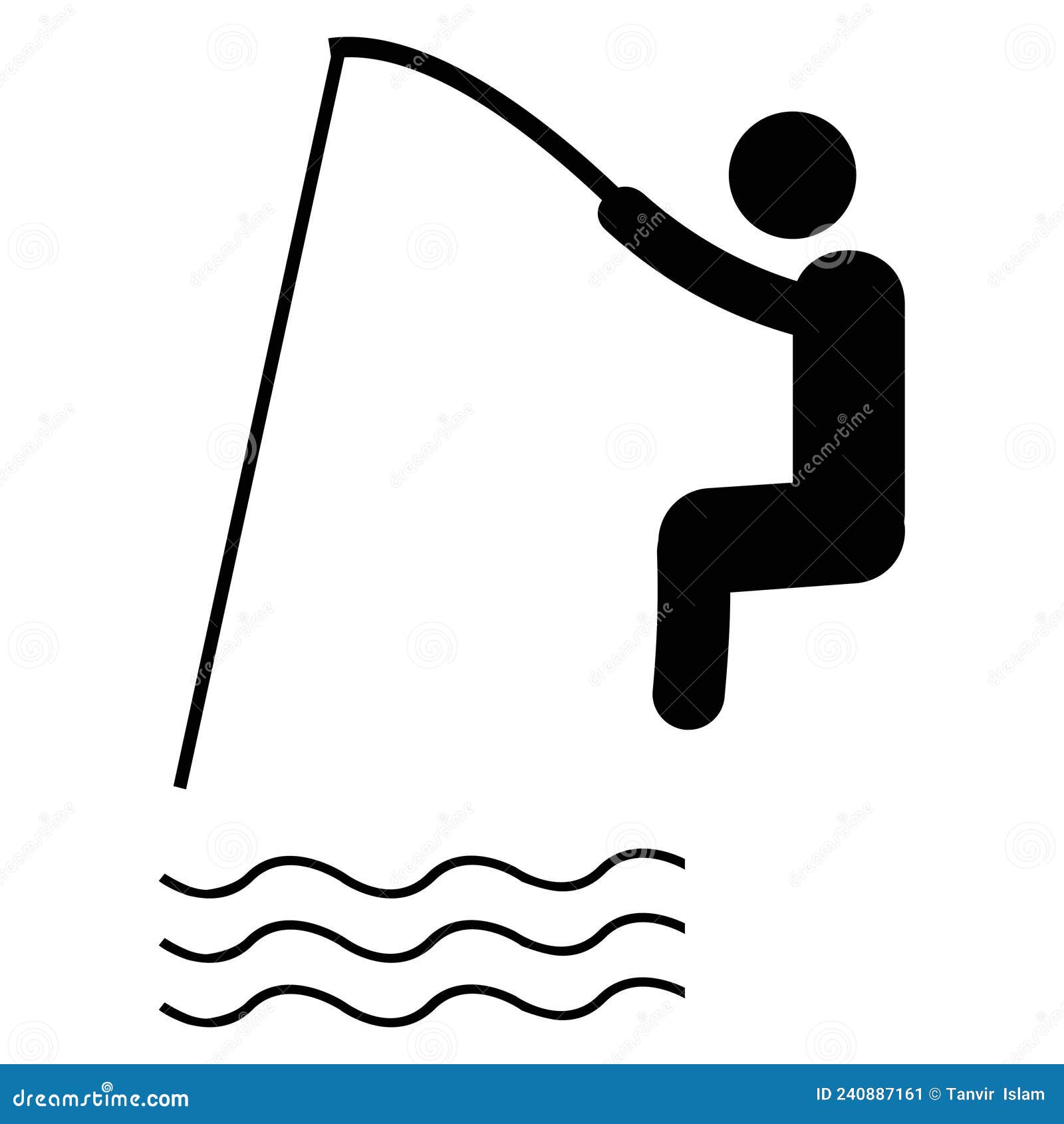 Fishing Man Icon stock illustration. Illustration of graphic - 240887161