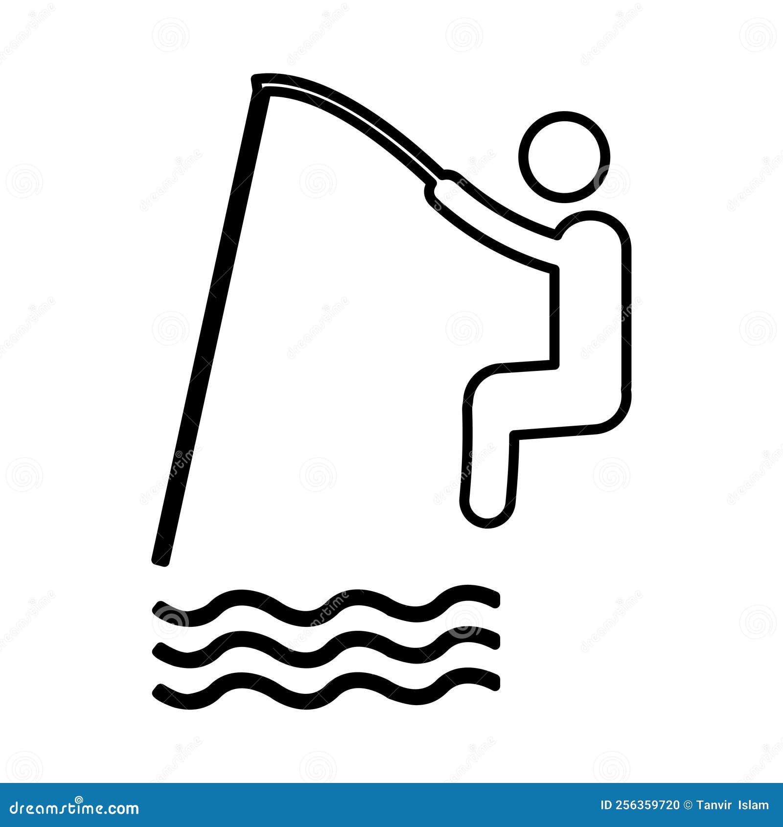 Fishing Man Icon stock vector. Illustration of vector - 256359720