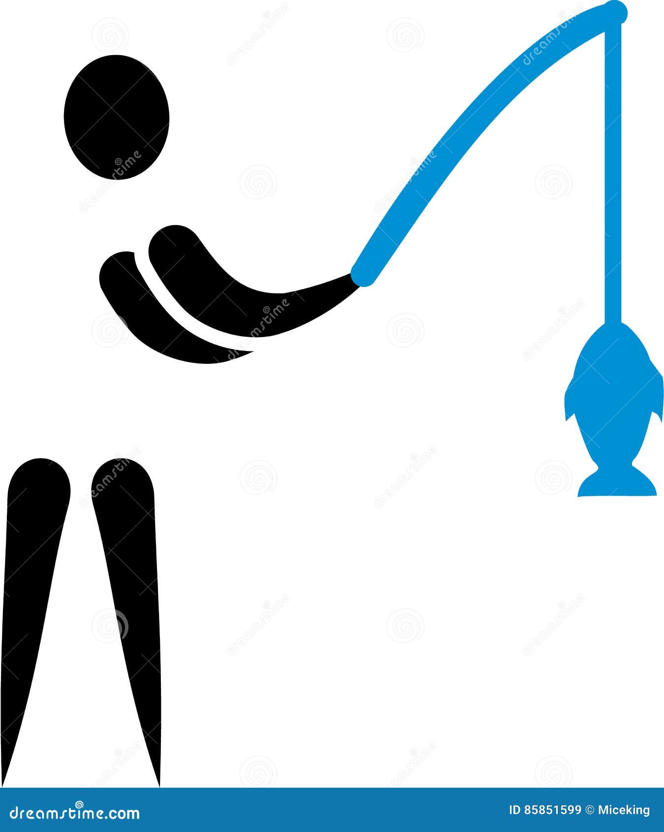 Fishing Man Pictogram stock vector. Illustration of fishing - 85851599