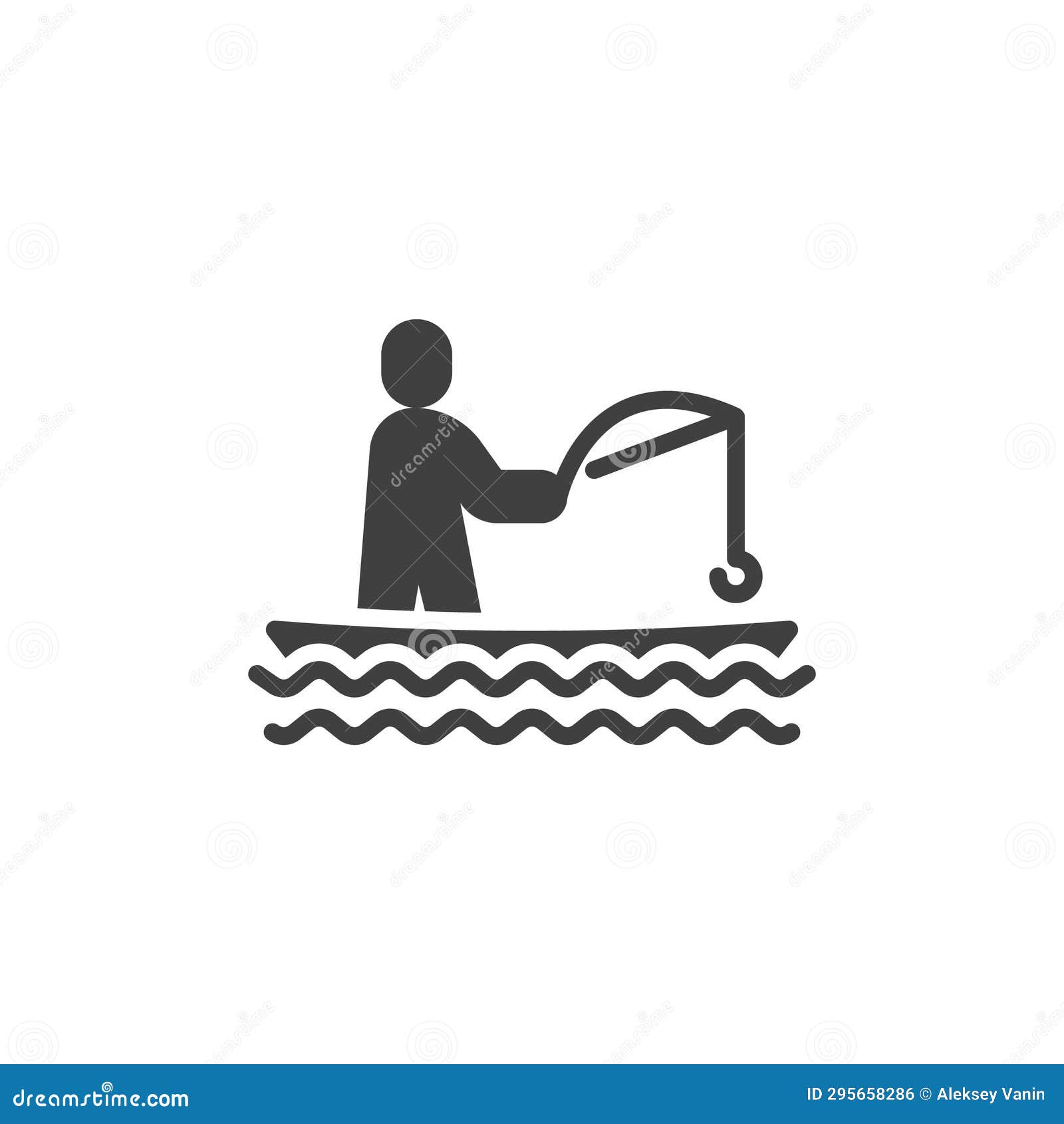 Fishing man vector icon stock vector. Illustration of graphics - 295658286