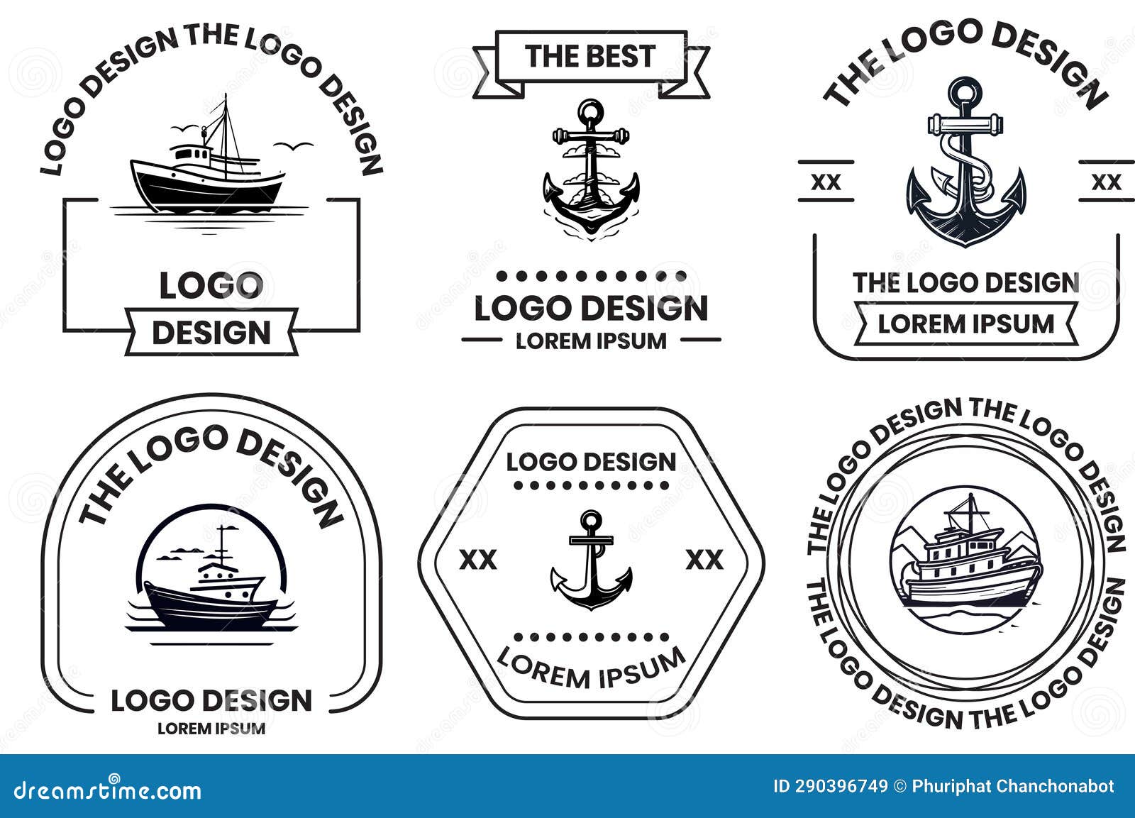 Maritime Logo Original Design Est 1976, Retro Label With Anchor For ...