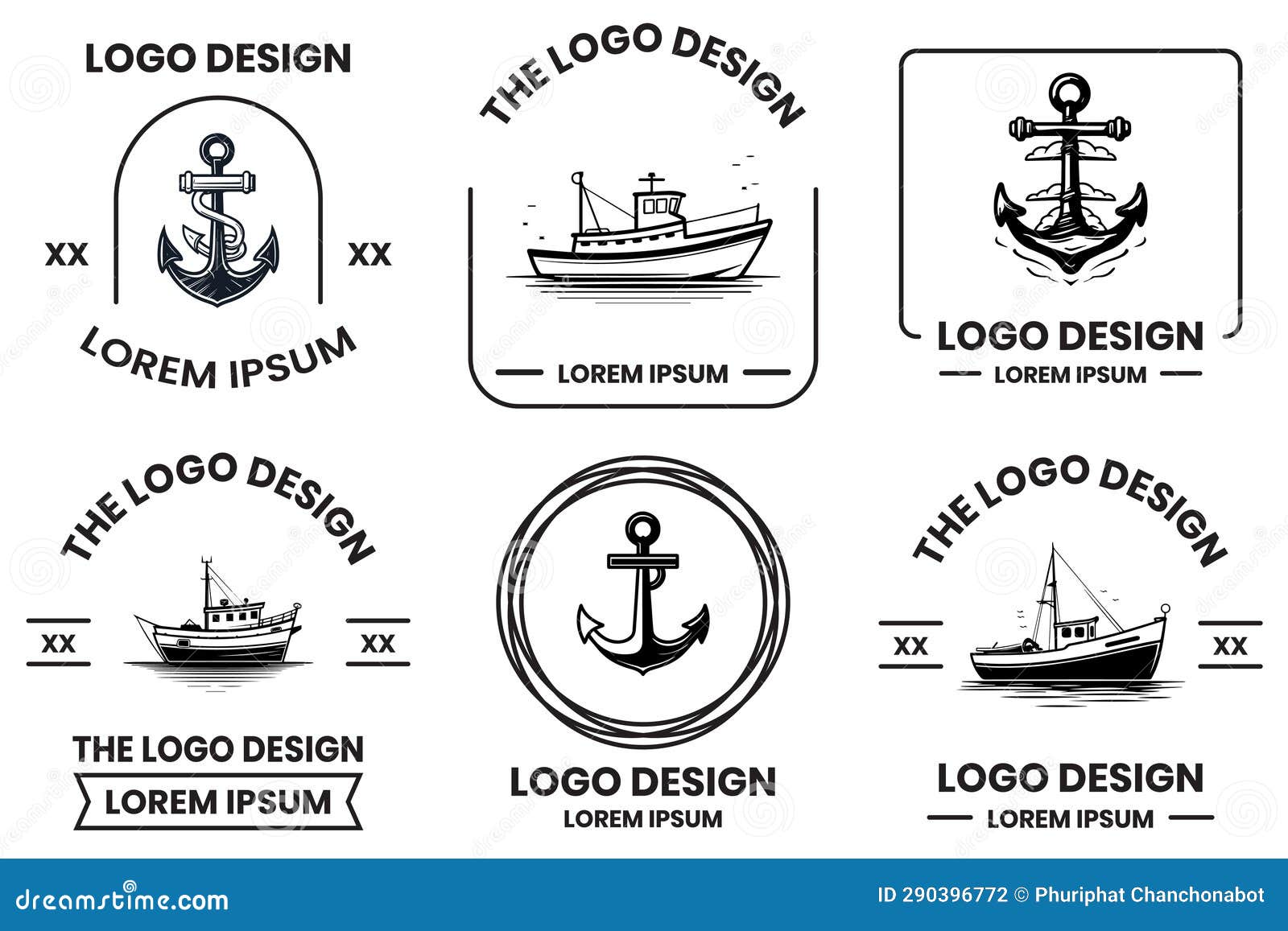 Maritime Logo Original Design Est 1976, Retro Label With Anchor For ...