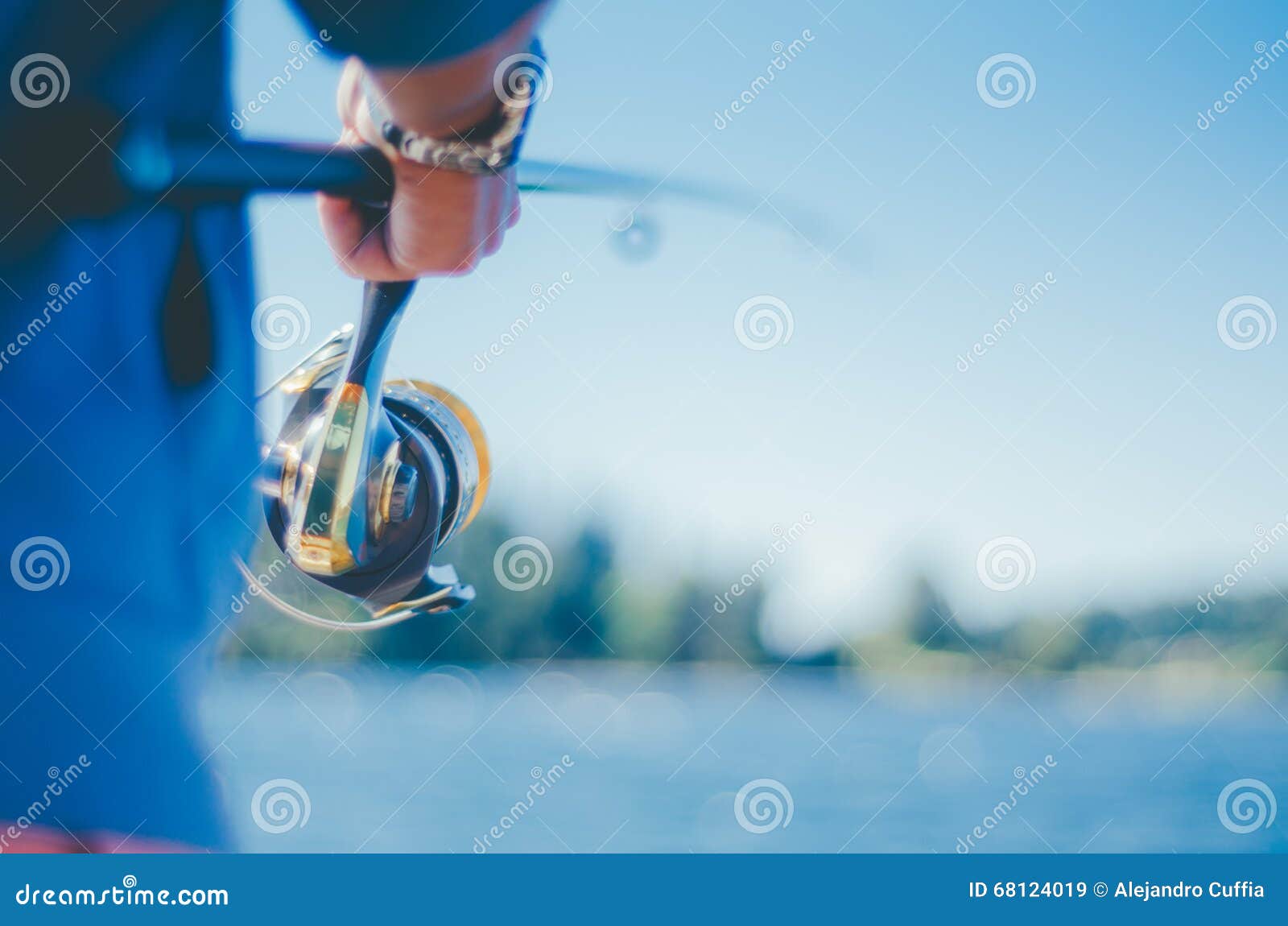 Fishing in Moreno Lake stock image. Image of lake, america - 68124019