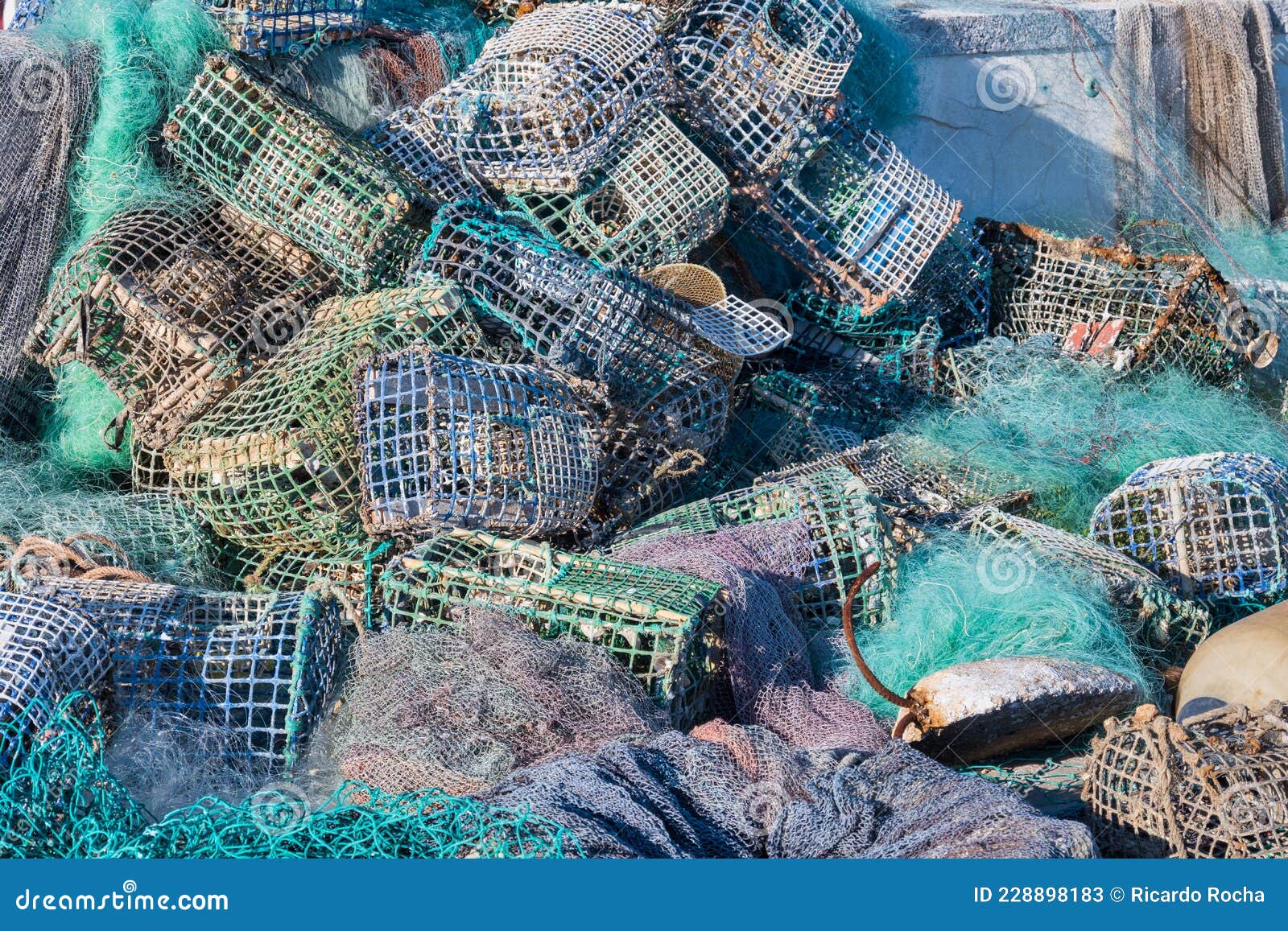 Fishing Nests for Shellfish Stock Image - Image of azure, pile: 228898183