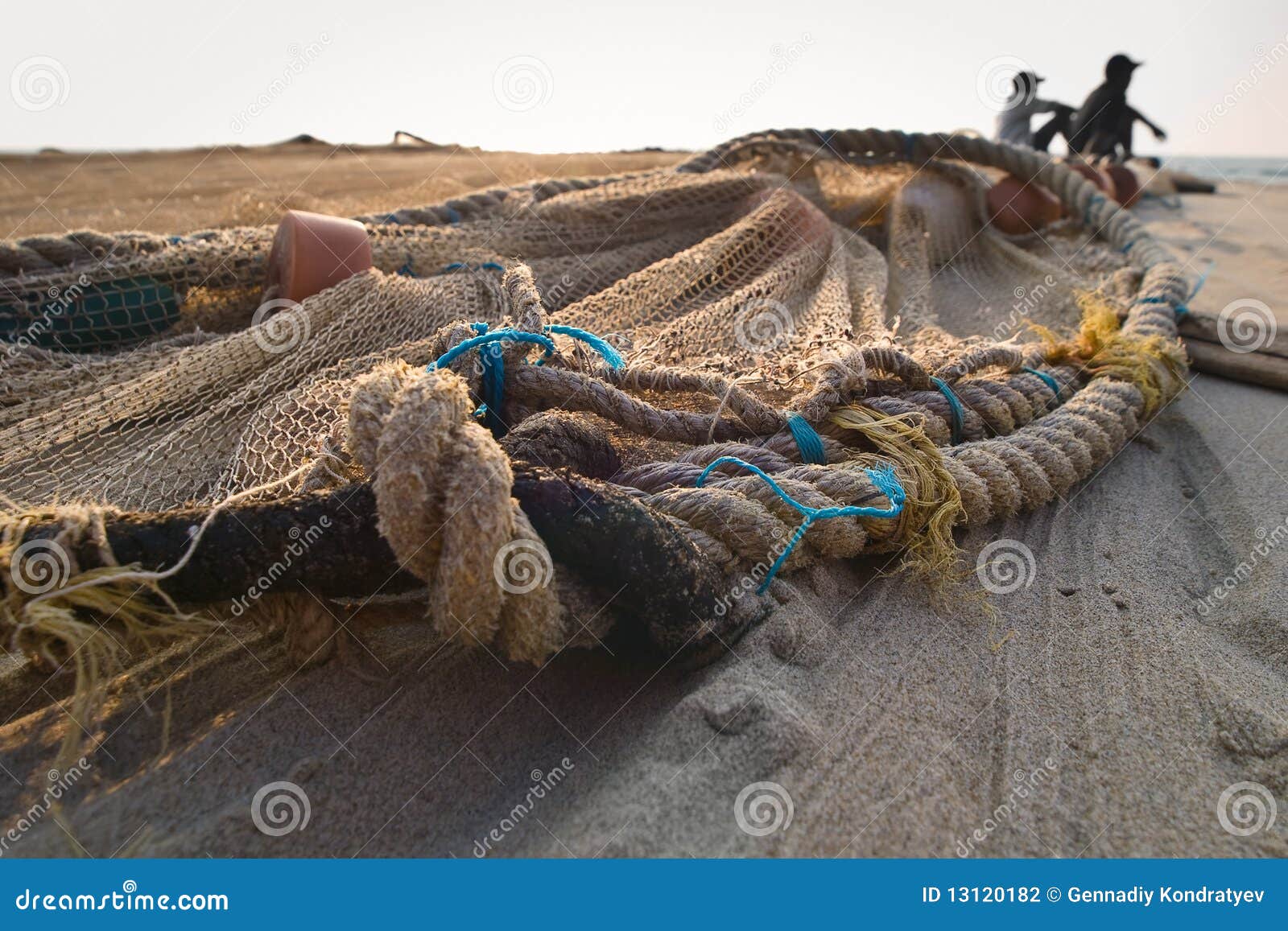 Fishing net on the beach stock photo. Image of pattern - 13120182