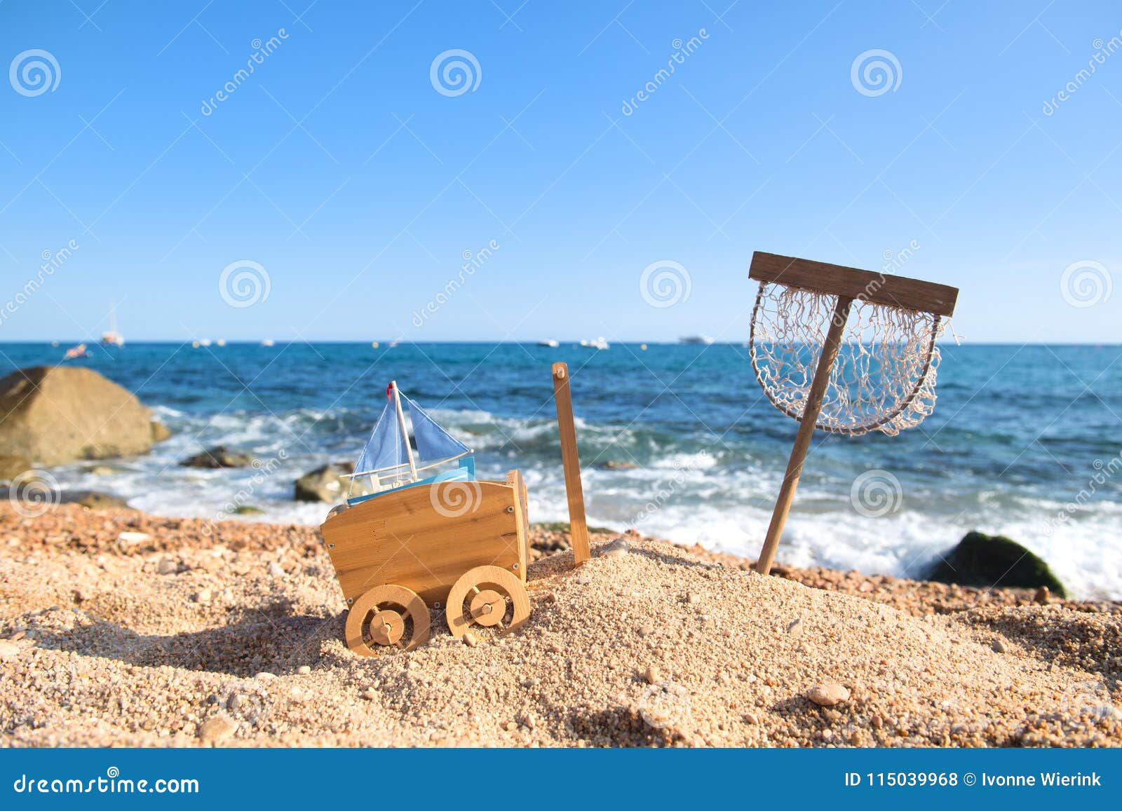 Fishing net at the beach stock photo. Image of catching - 115039968