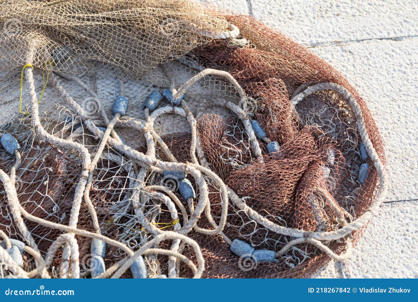 Fishing net close up stock photo. Image of knot, detail - 218267842