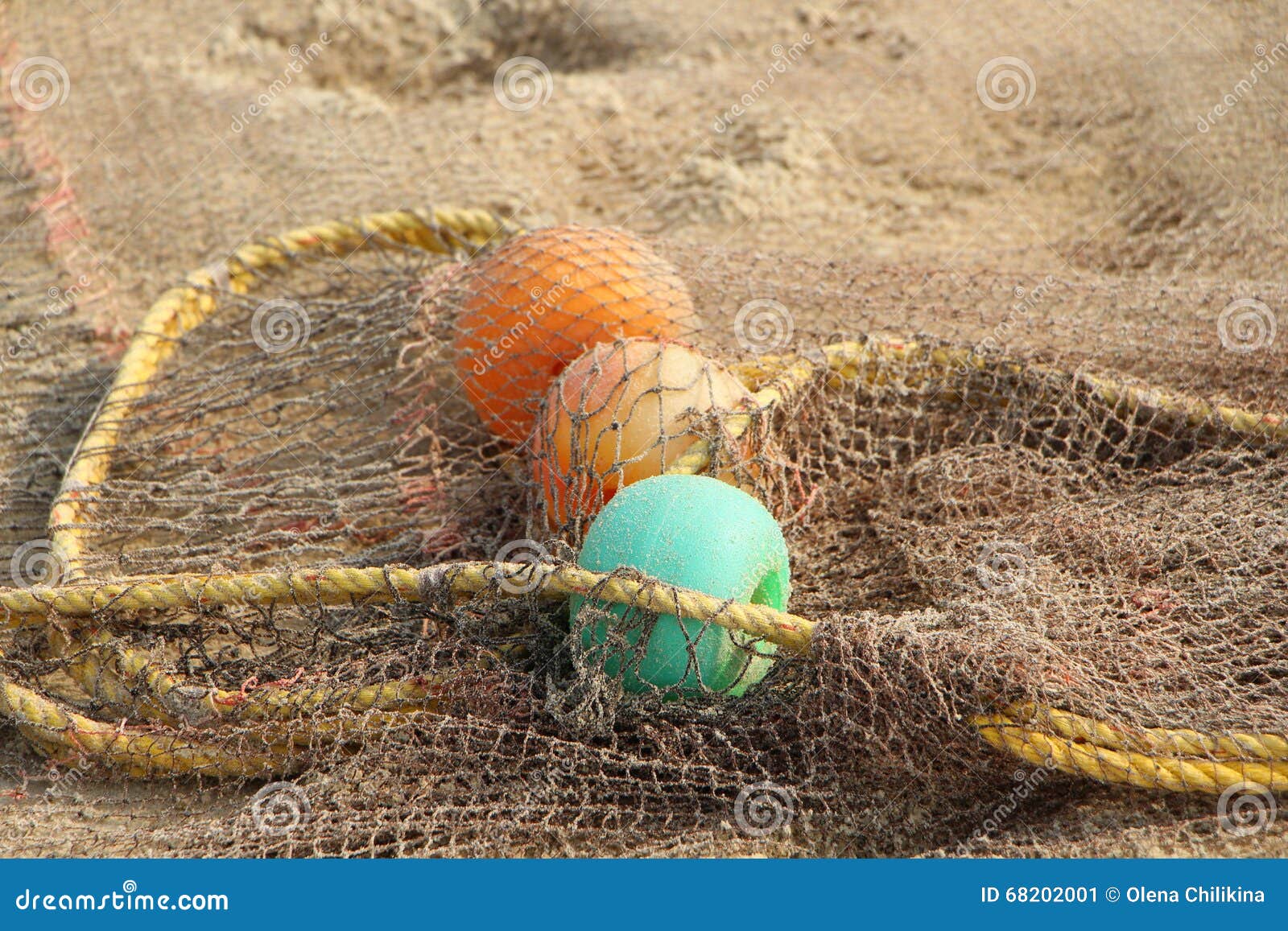 Fishing Net and Colorful Floats Stock Image - Image of india, floats ...