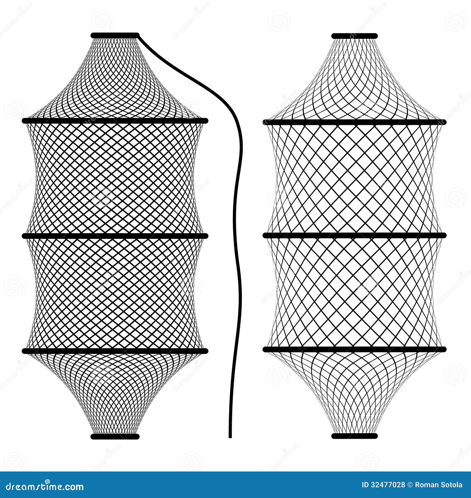 Fishing net coop trap fyke stock vector. Illustration of accessory ...