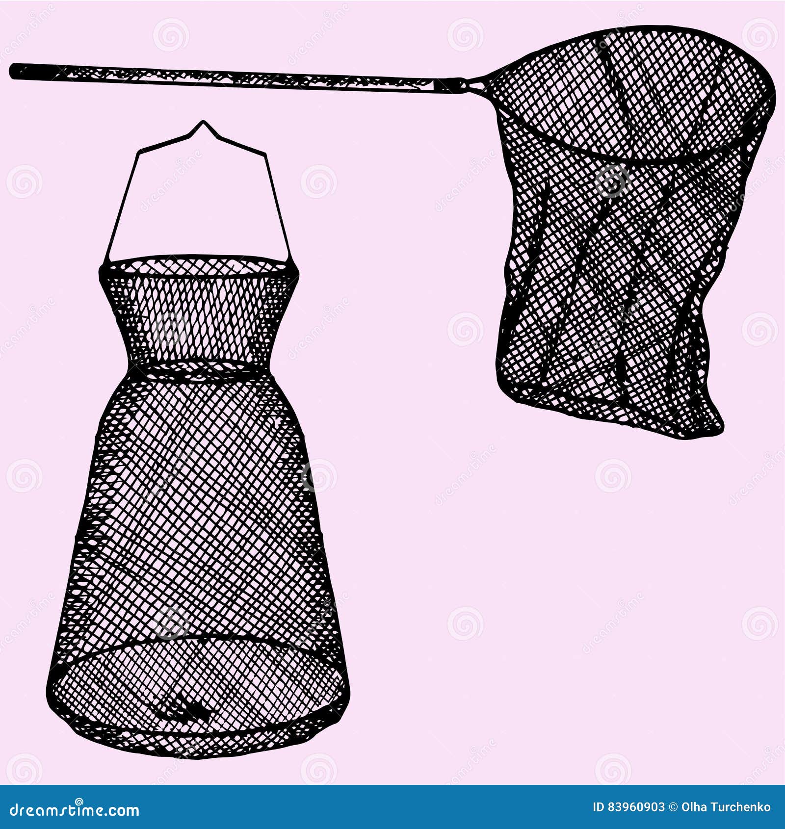 Fishing net stock vector. Illustration of fish, catch - 83960903