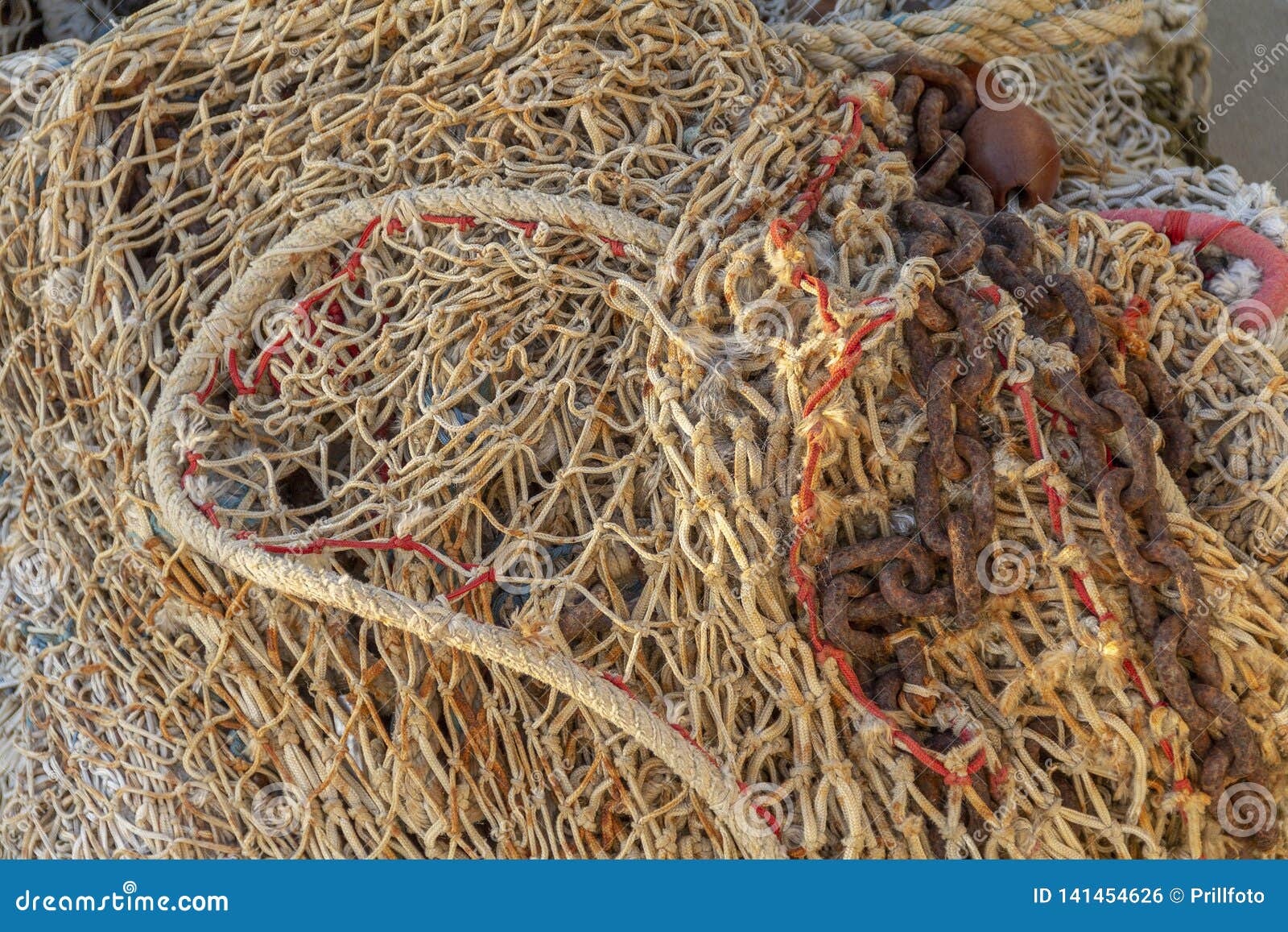 Fishing net entanglement stock photo. Image of detail - 141454626
