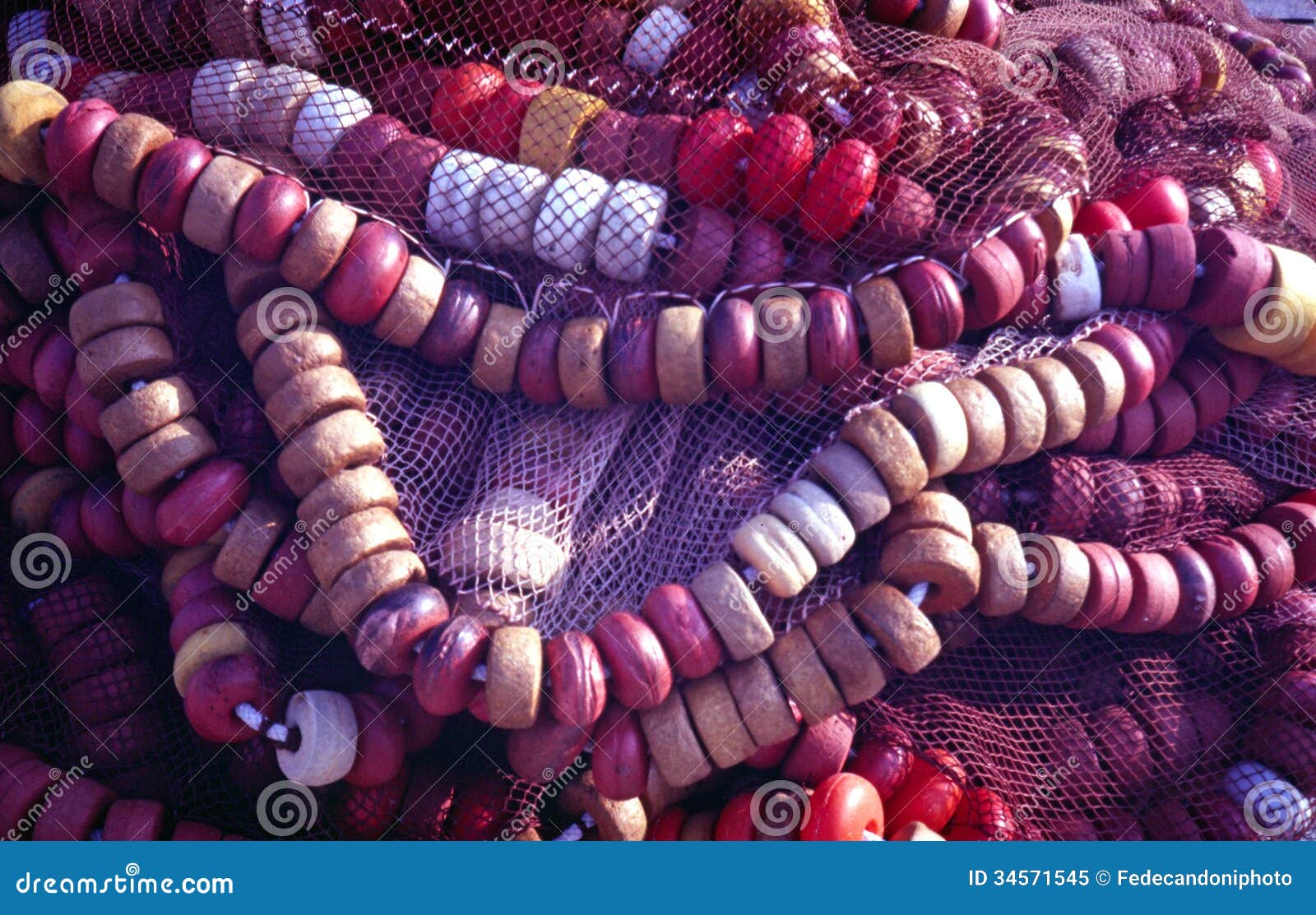 Fishing net with floats stock image. Image of market - 34571545