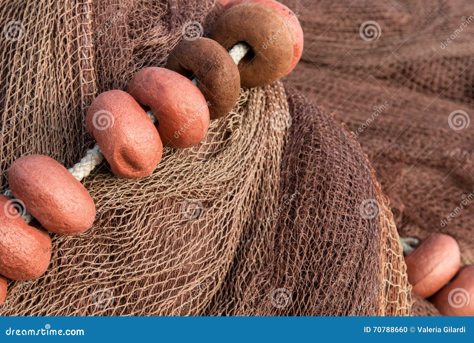 Fishing net with floats stock photo. Image of pleasure - 70788660