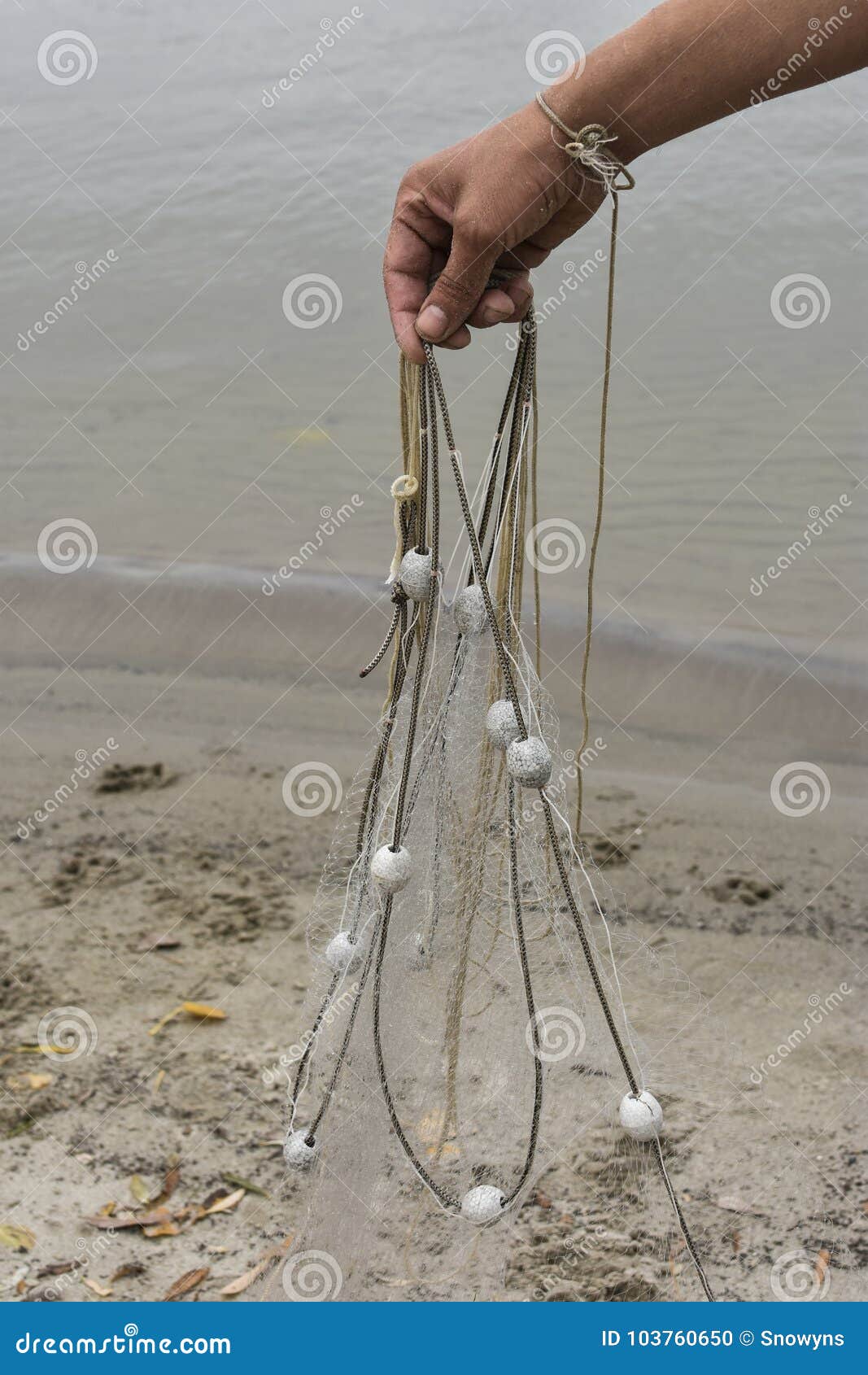 Fishing Net in Hand of Fisherman Stock Photo - Image of aquaculture ...