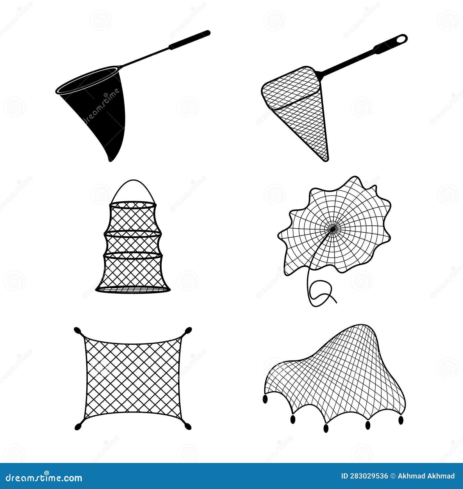 Fishing net icon stock vector. Illustration of hoop - 283029536