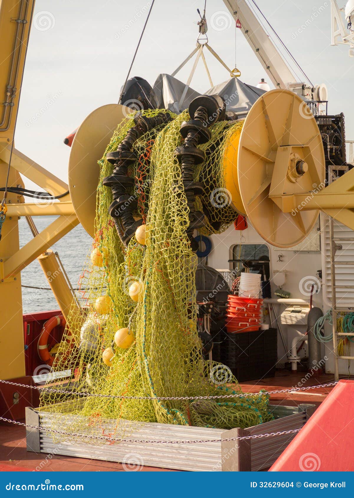 Fishing net on reel stock photo. Image of rolled, commercial - 32629604