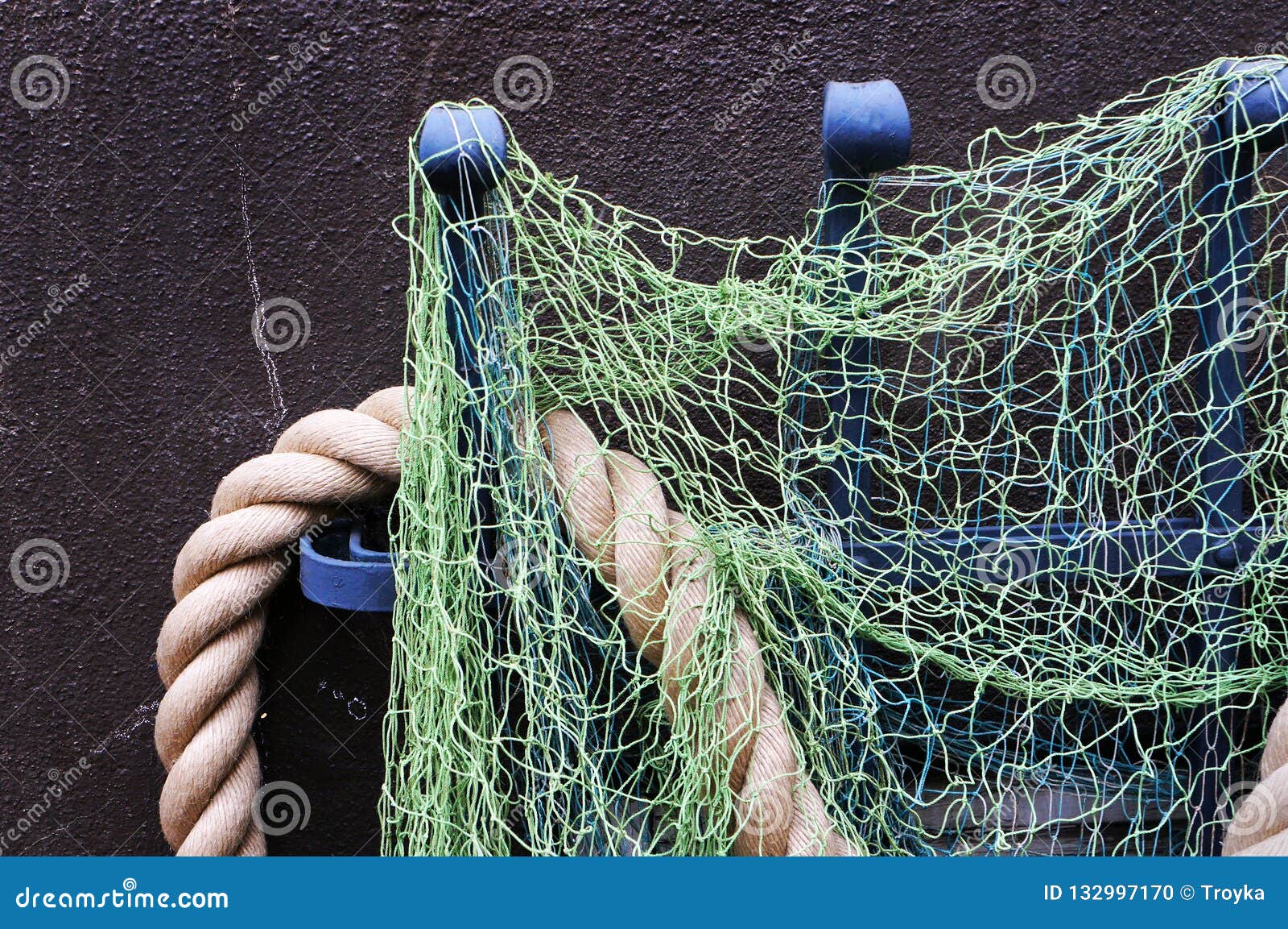 Fishing net and rope stock photo. Image of mesh, catch - 132997170
