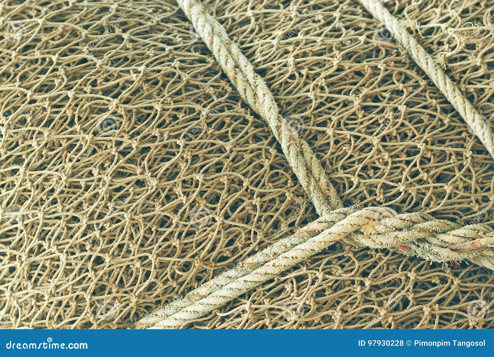 Fishing net with rope stock photo. Image of fishnet, mesh - 97930228
