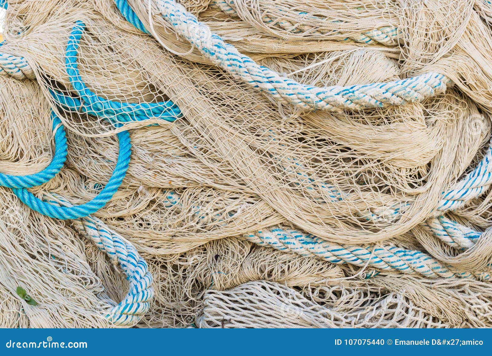Fishing net and ropes stock photo. Image of equipment - 107075440