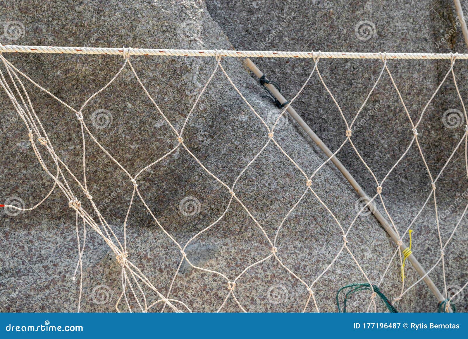Fishing Net on Stone Background Stock Image - Image of material ...