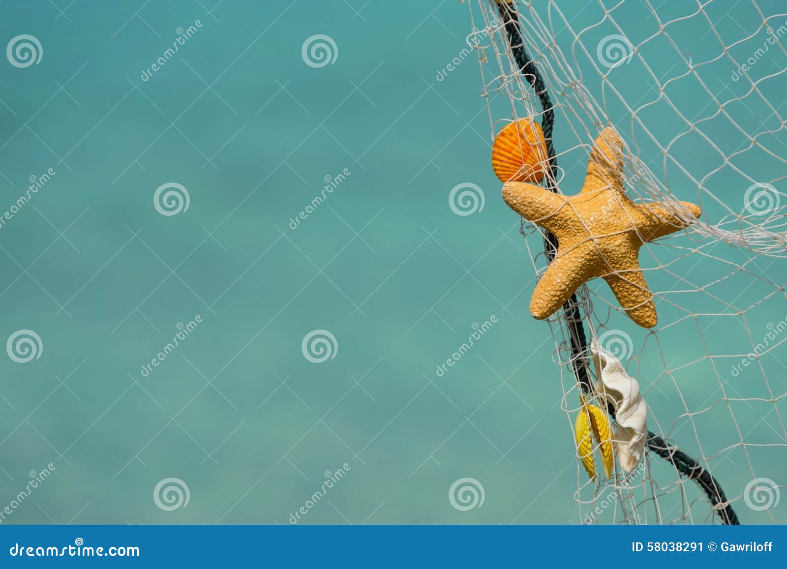 Fishing Net on a Tropical Beach Background Stock Image - Image of ...