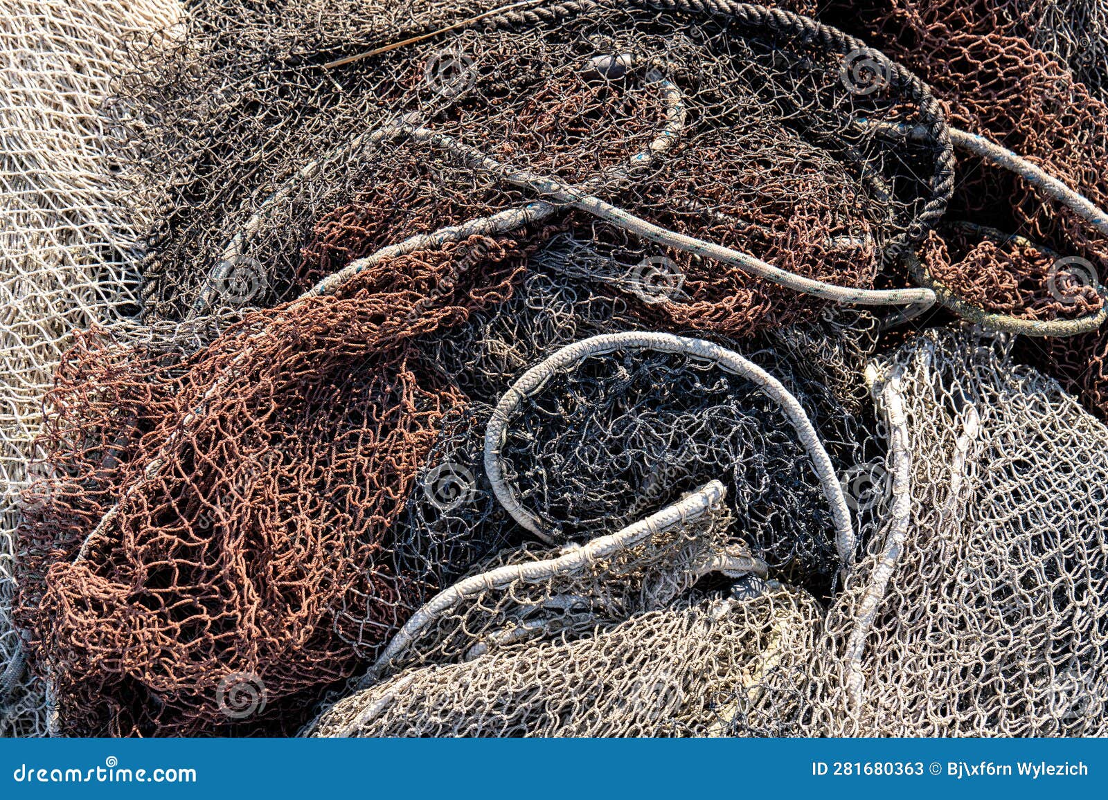 Fishing nets stock image. Image of nautical, seafood - 281680363