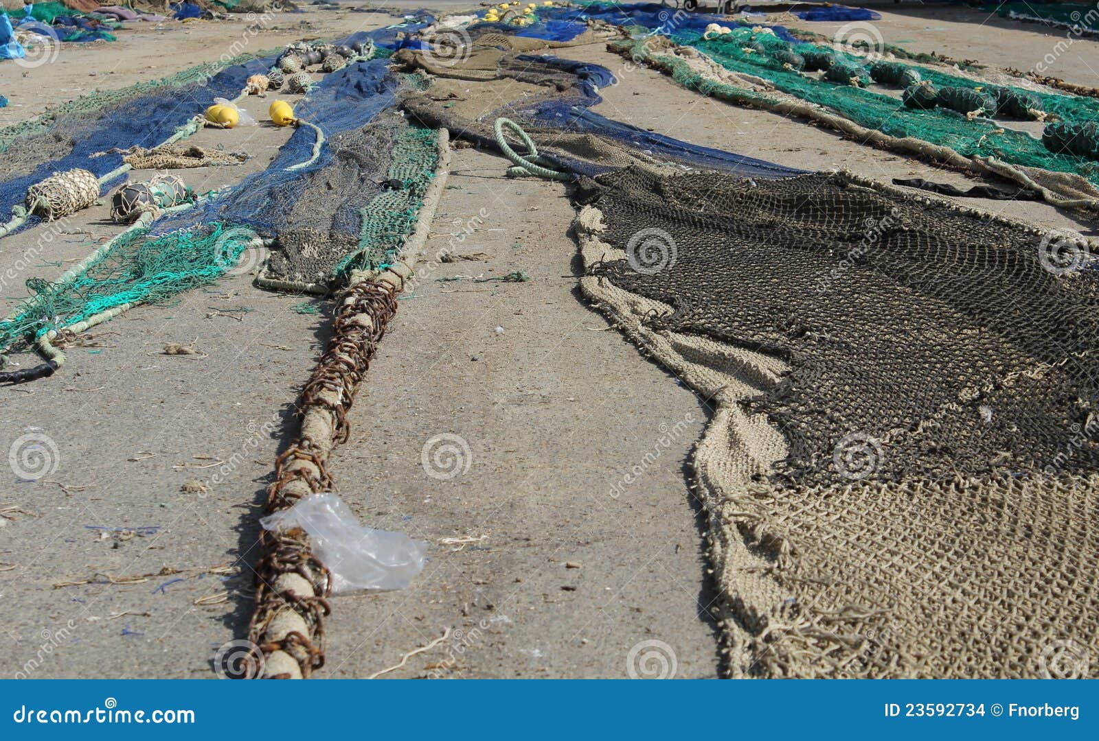 Fishing Nets Drying on the Ground Stock Photo - Image of andalusia ...