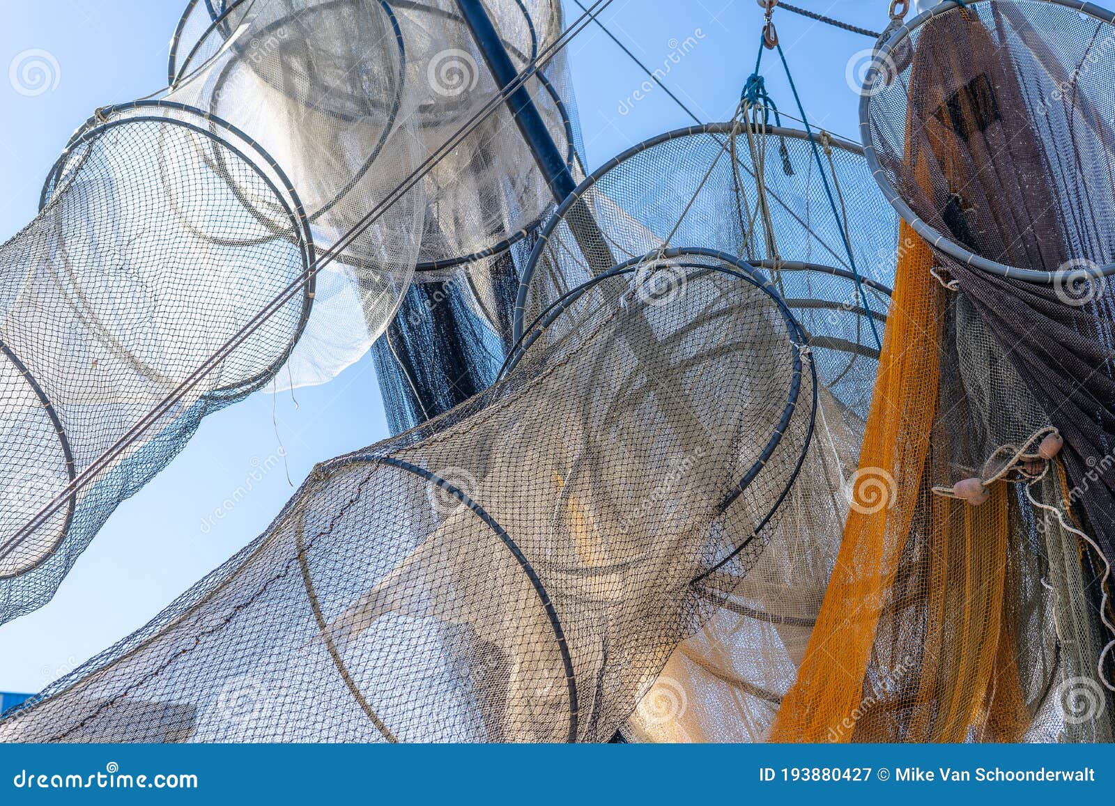 Fishing Nets Drying in the Sun Stock Image - Image of outdoors, brown ...