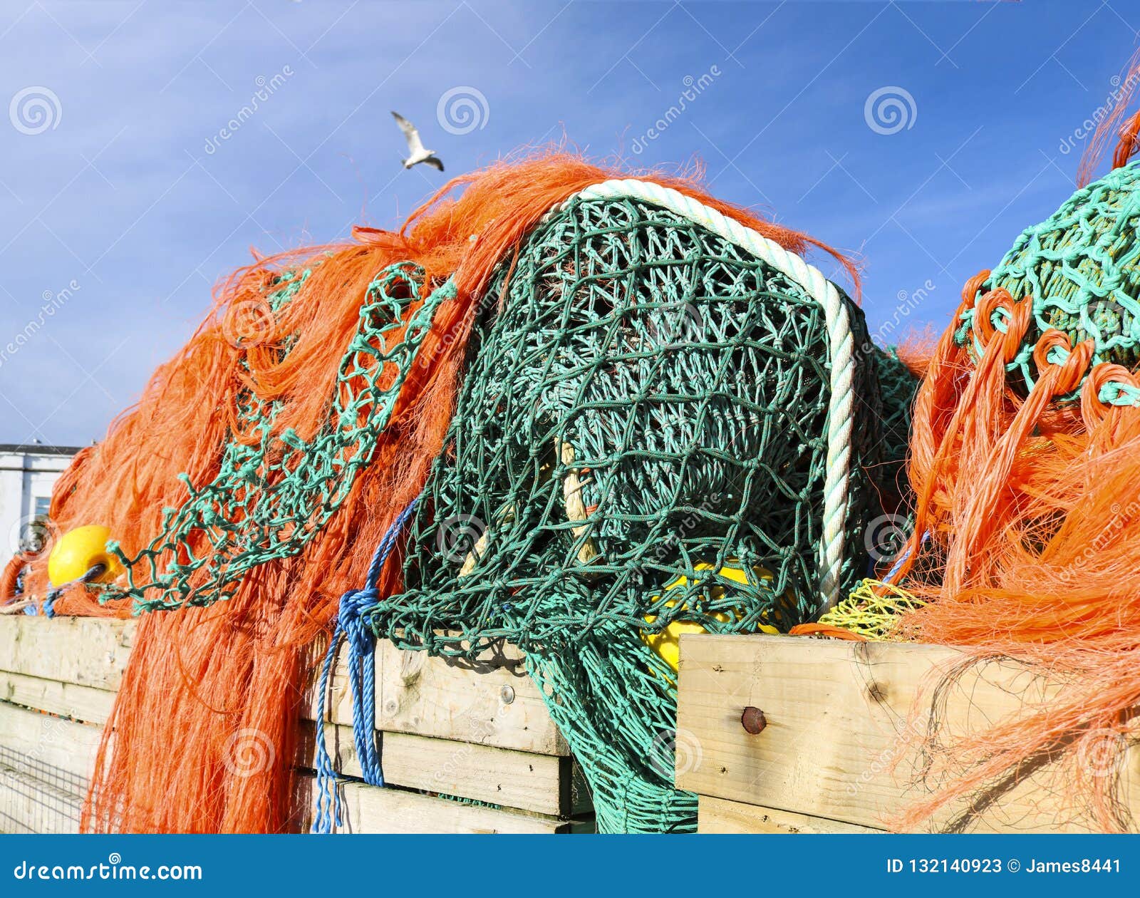 Fishing nets stock image. Image of seascape, skein, ropes - 132140923