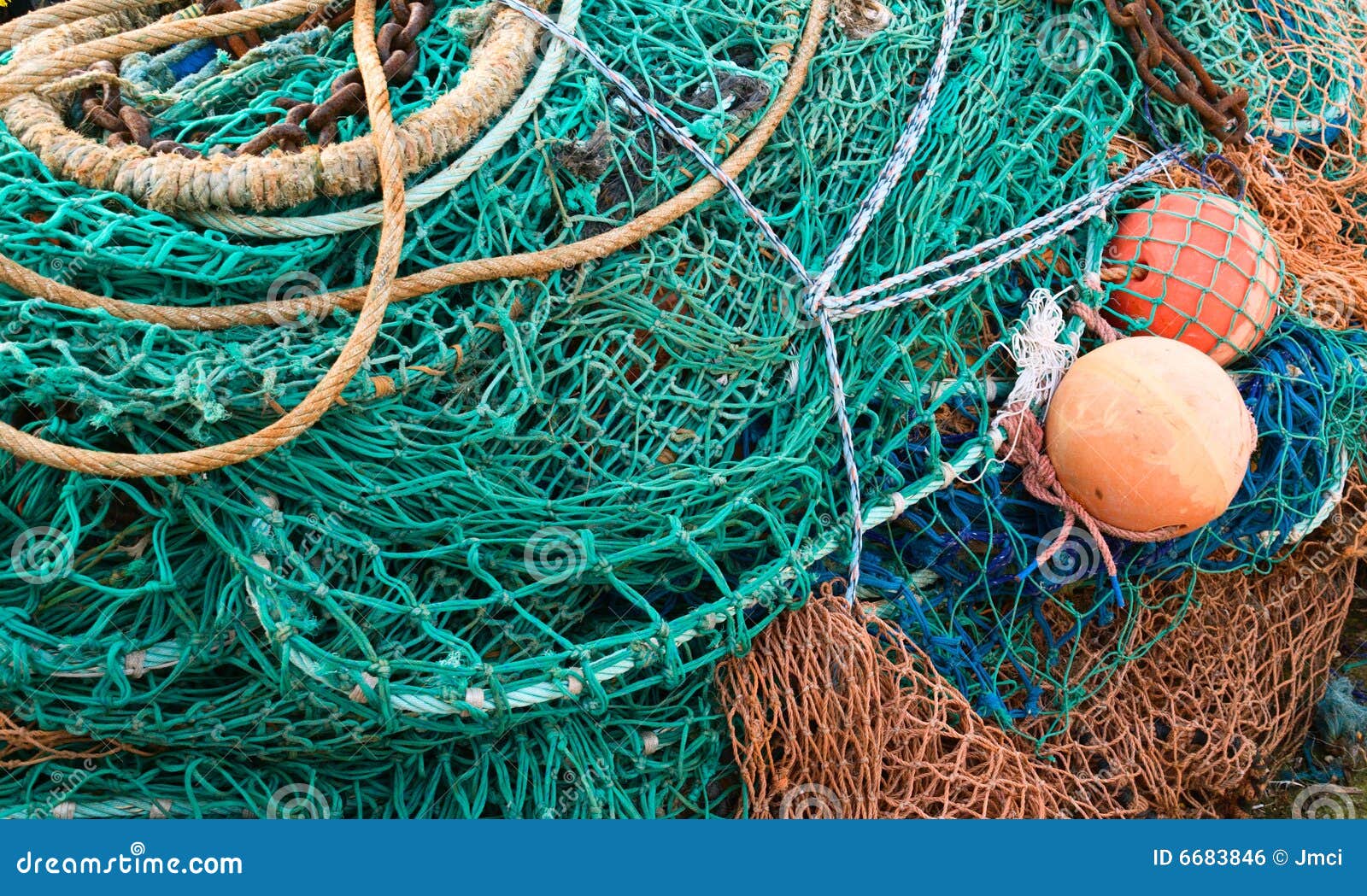 Fishing nets and floats stock photo. Image of texture - 6683846