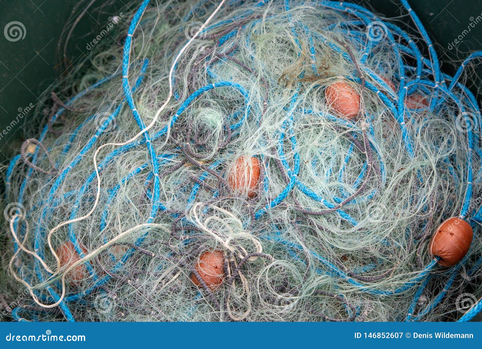 Fishing Nets with Floats and Corks Stock Image - Image of marine ...