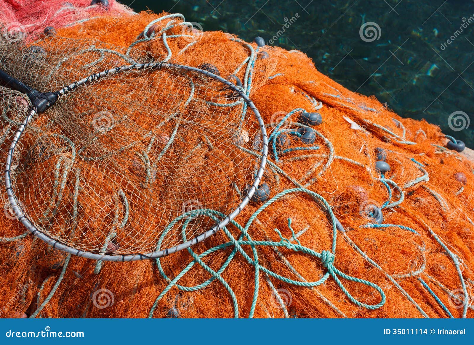 Fishing nets with floats stock photo. Image of rope, equipment - 35011114