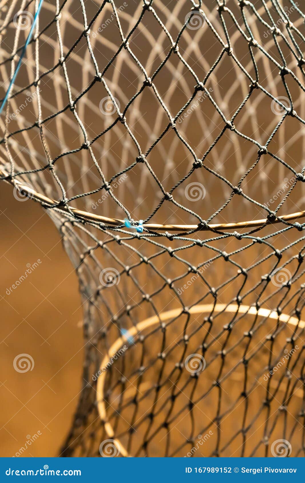 Fishing Nets Folding and Compact Stack of Tackles Vertical Close-up ...