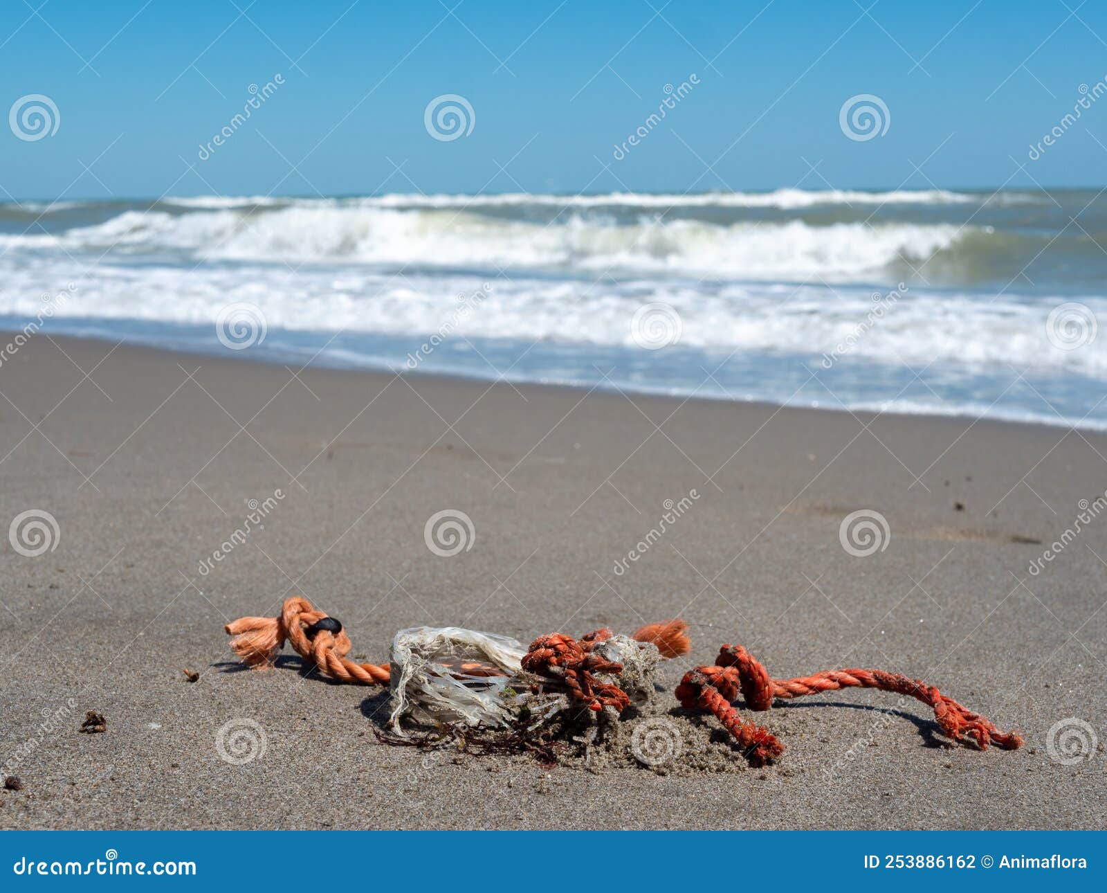 Fishing Nets Garbage Plastic on the Beach Stock Photo - Image of people ...