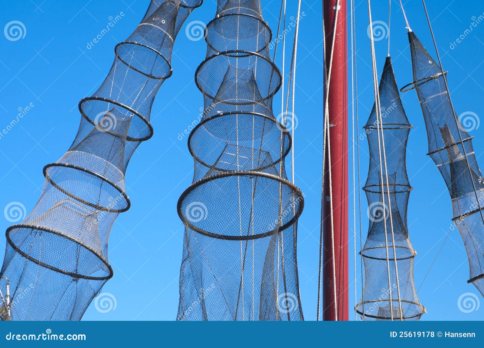 Fishing Nets Hanging To Dry Stock Photo - Image of water, trawl: 25619178