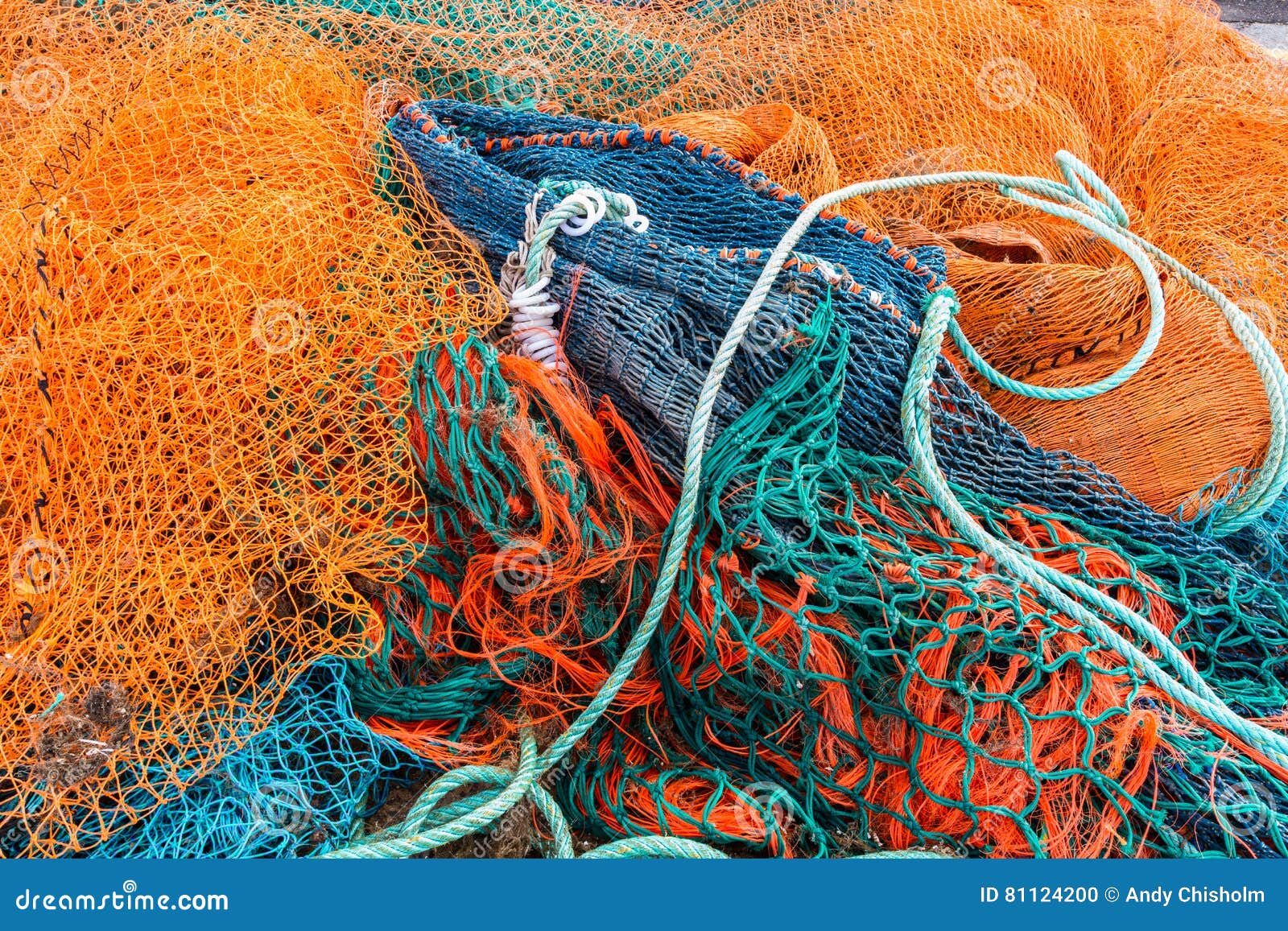 Fishing Nets stock photo. Image of mess, tangled, seafood - 81124200