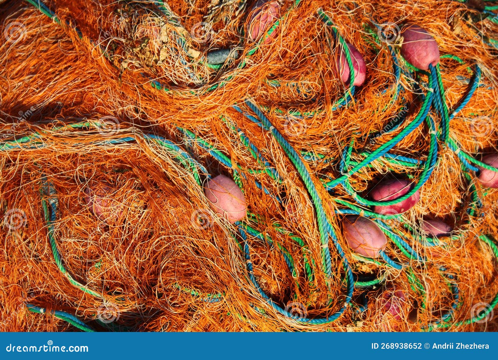 Fishing Nets in a Port As Background Stock Photo - Image of water ...