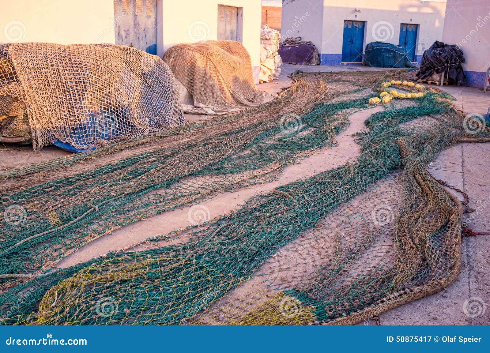 Fishing nets for repair stock image. Image of colorful - 50875417
