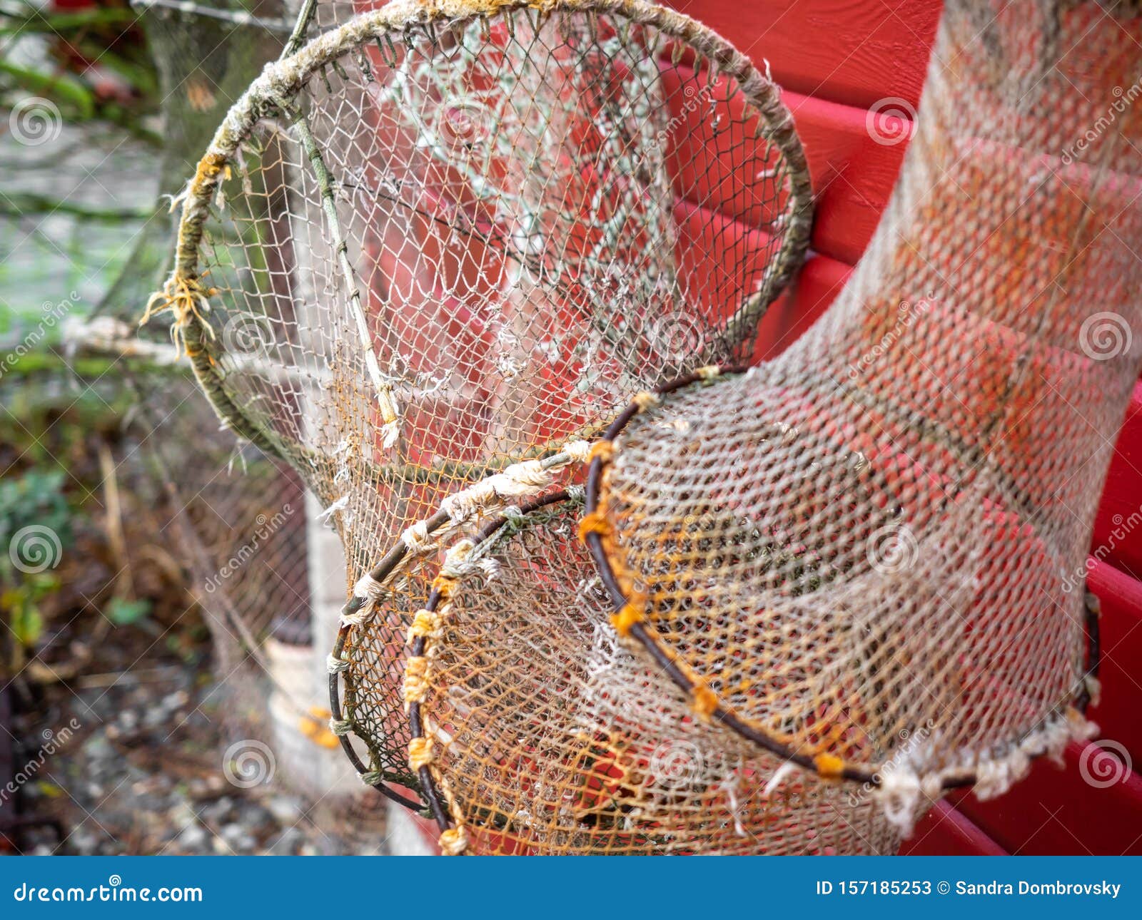 Fishing Nets and Ropes Hang Outside on the House Wall Stock Image ...