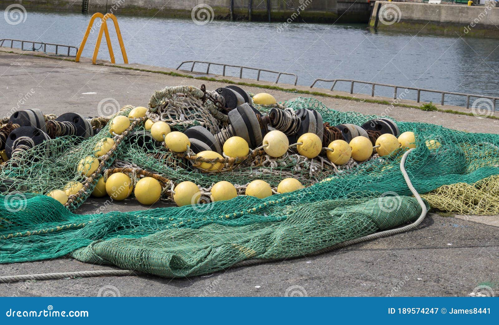 Fishing Nets and Ropes in the Harbor. Stock Image - Image of harbour ...