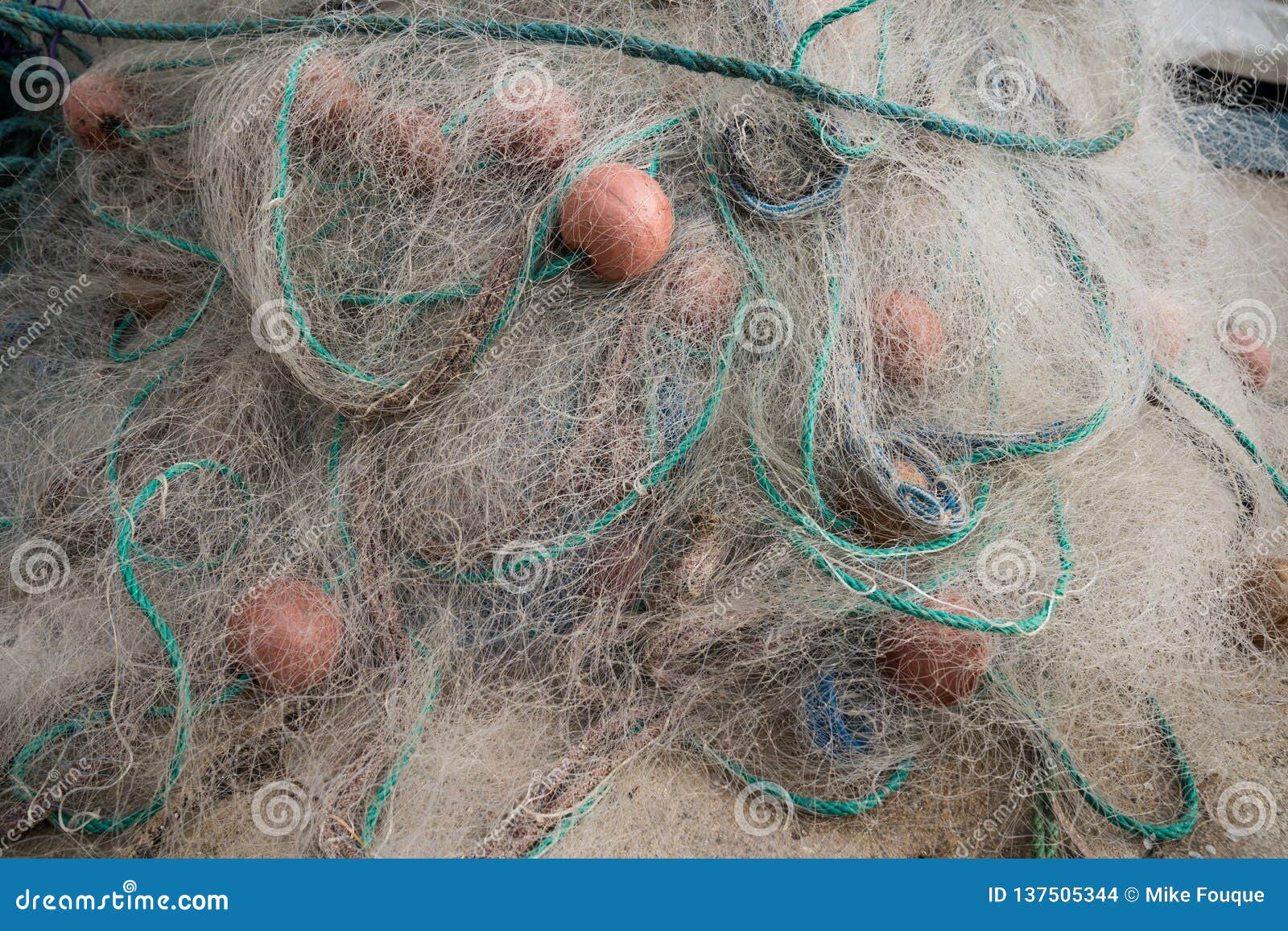 Fishing Nets and Ropes Template Stock Photo - Image of abstract, orange ...