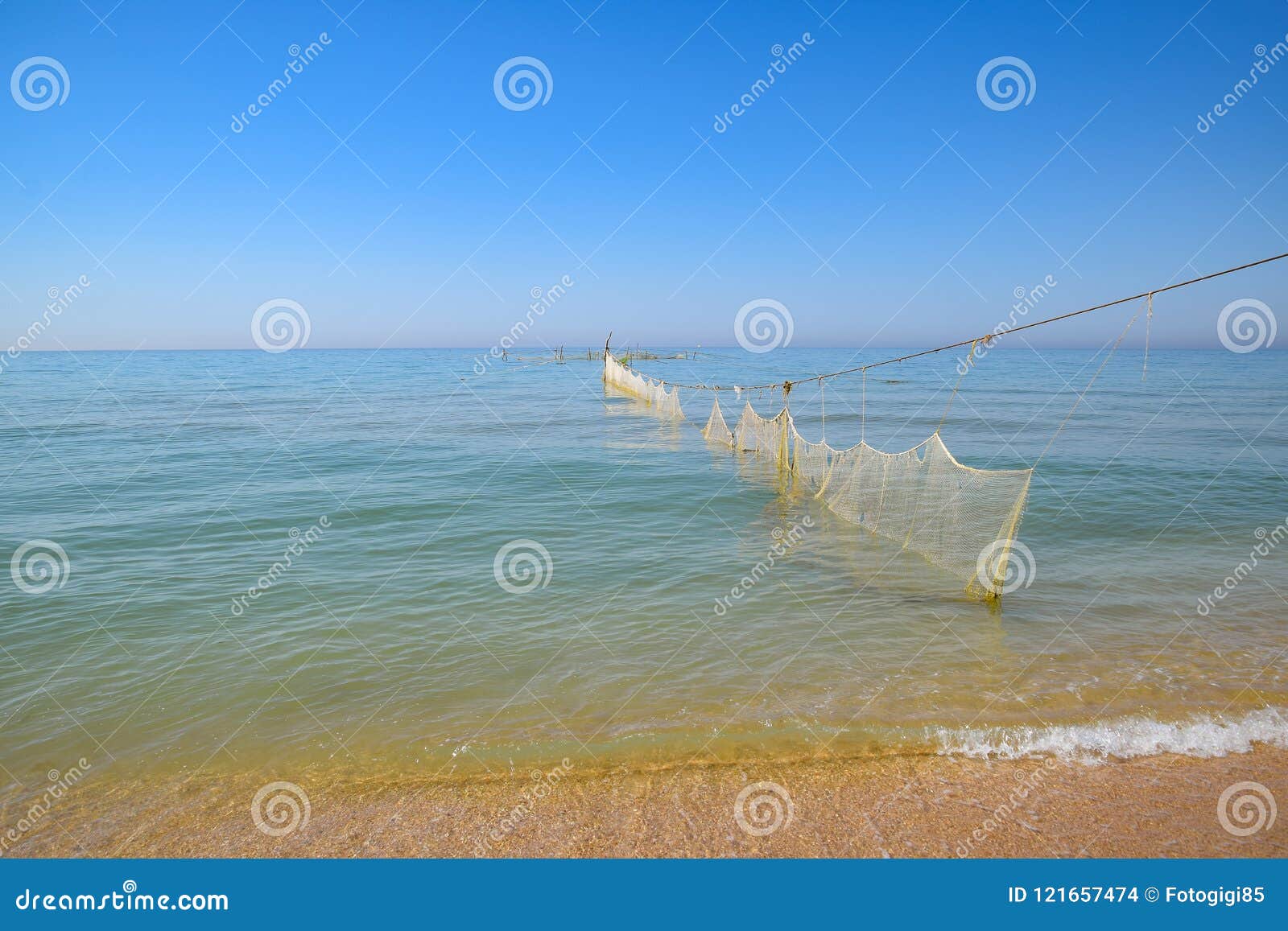 Fishing Nets Set in the Sea. Fishing Nets Stock Photo - Image of fish ...