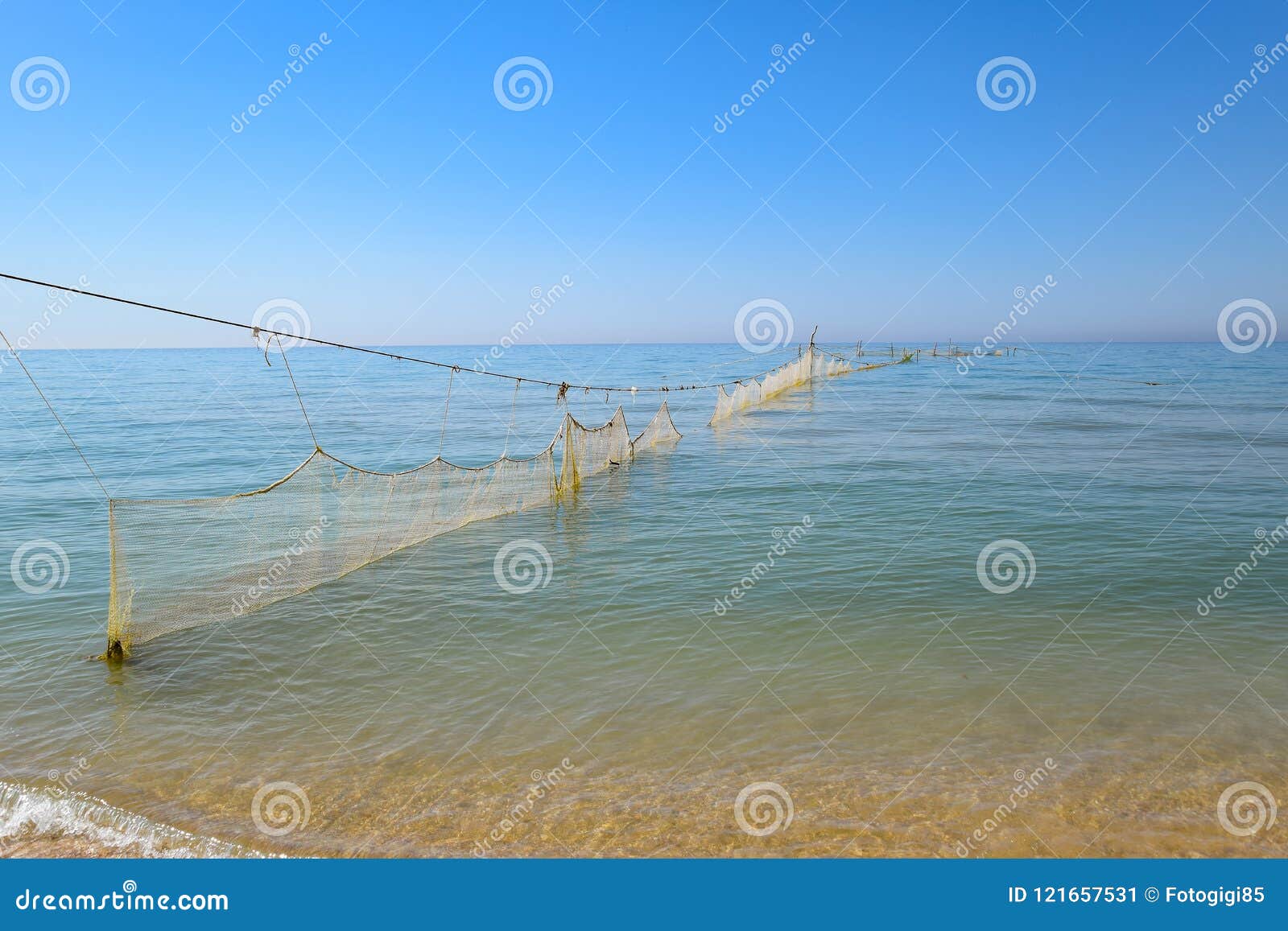 Fishing Nets Set in the Sea. Fishing Nets Stock Image - Image of boat ...