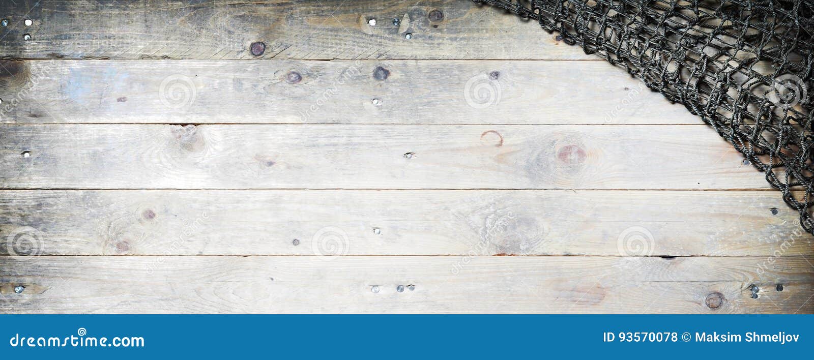 Fishing Nets Still-life on the Wooden Background. Stock Photo - Image ...