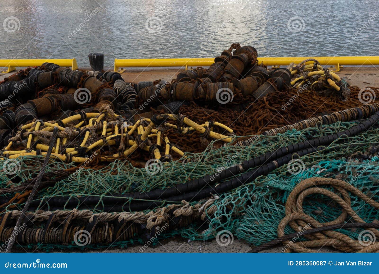 Fishing Nets Stored in the Docks Stock Image - Image of nautical ...