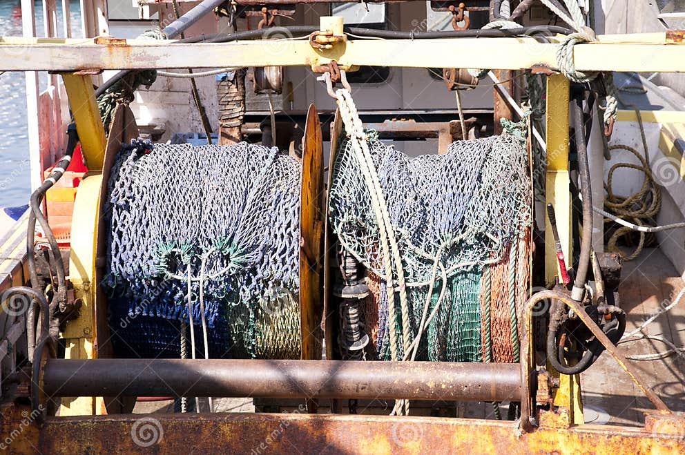 Fishing nets on trawler. stock image. Image of boat, industry - 24624761