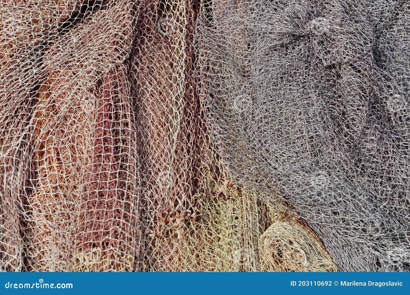 Fishing Nets Up Close. an Abstract Image of Grey, Yellow and Orange ...