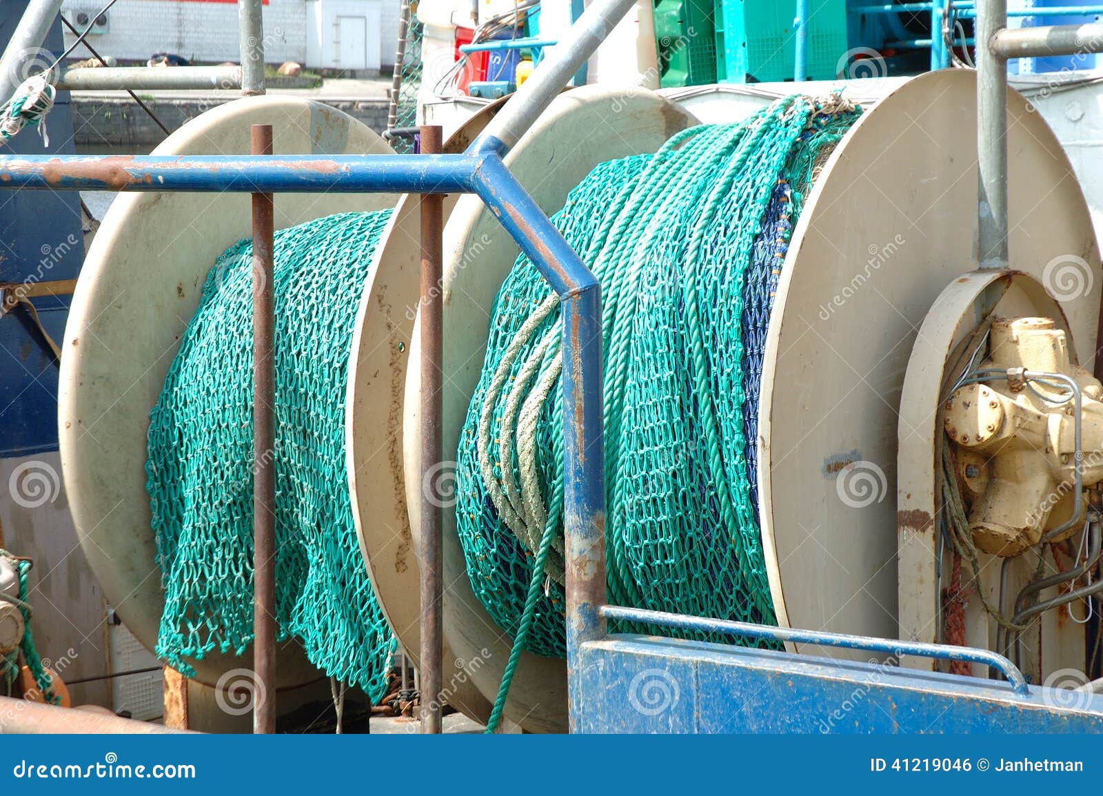 Fishing nets stock photo. Image of outdoor, drum, port - 41219046