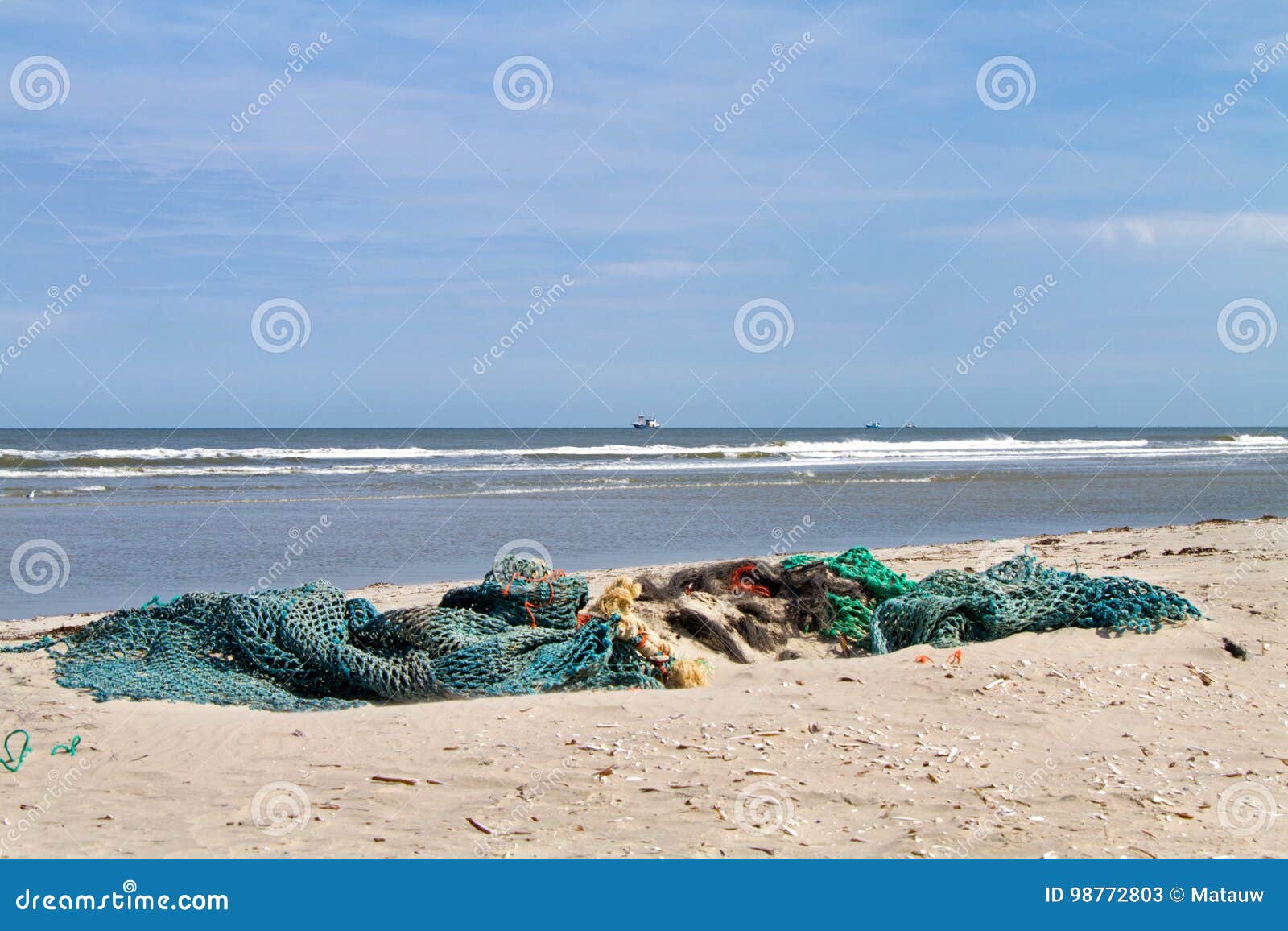 Fishing Nets Washed Up on the Beach Stock Image - Image of washed, soup ...