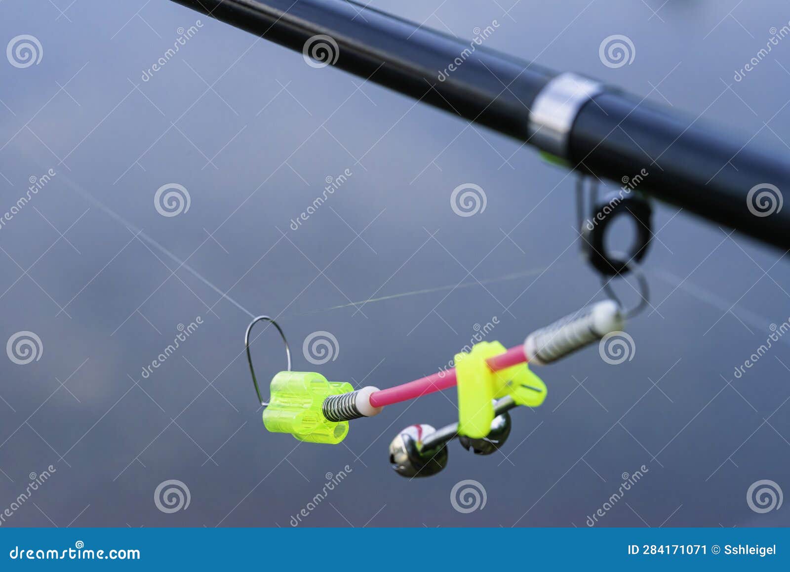 Fishing Nod on a Fishing Line Close-up.Outdoors Stock Image - Image of ...